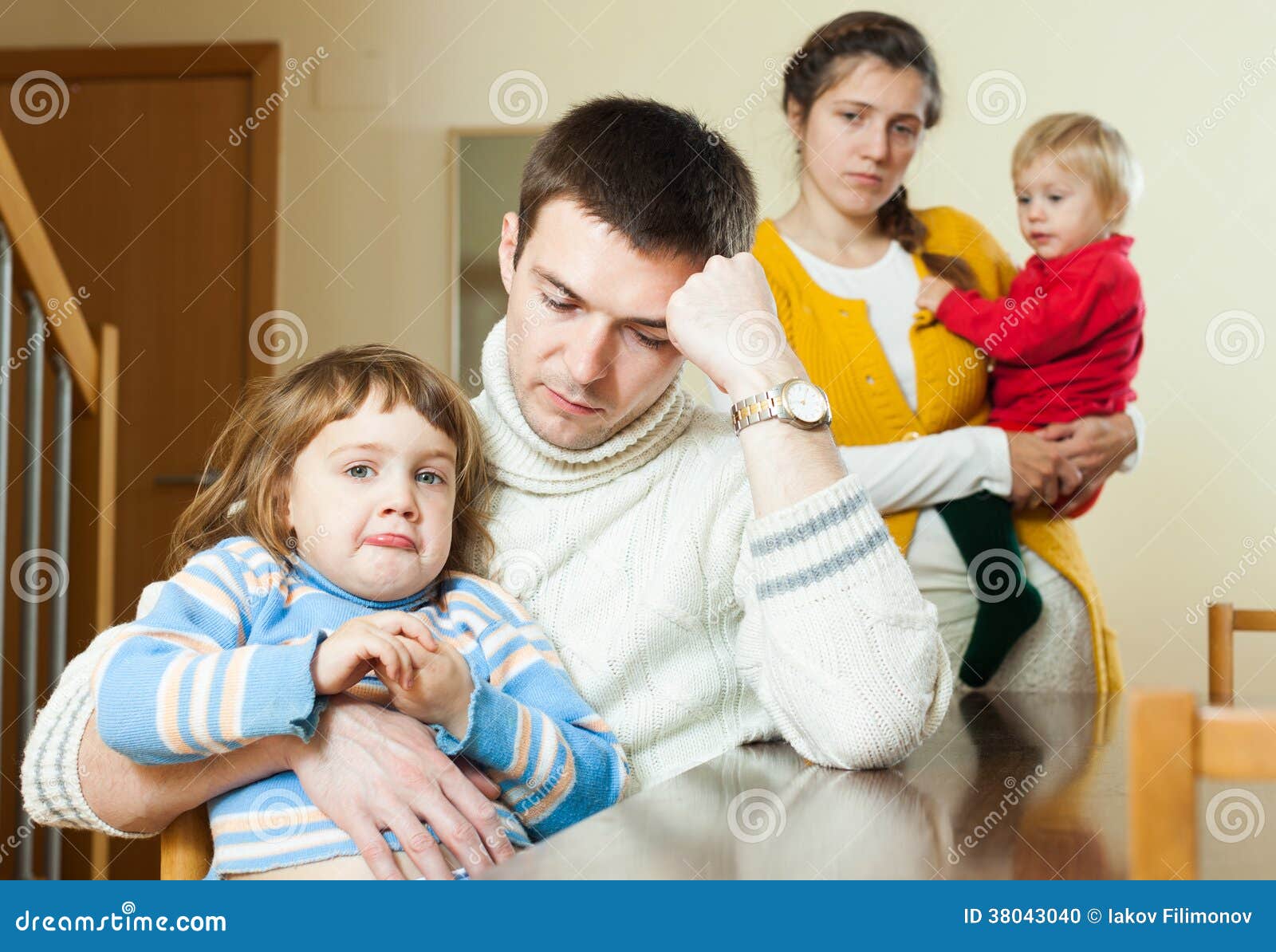 Family with Two Children Having Quarrel Stock Photo - Image of ...
