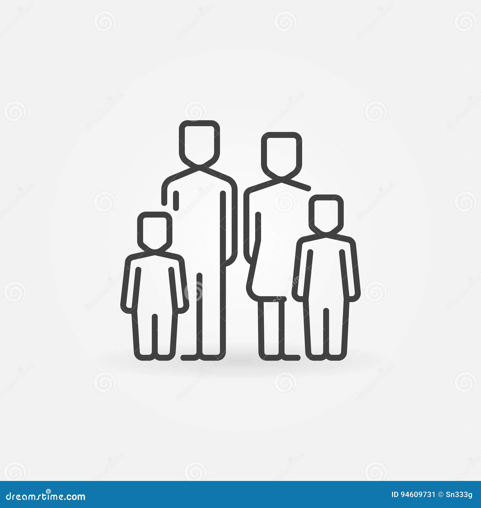 Family with Two Children Icon Stock Vector - Illustration of kids ...