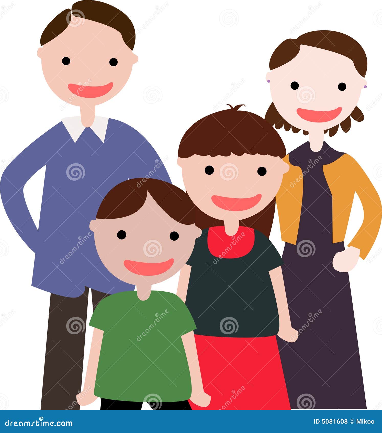 Family with Two Kids stock vector. Illustration of couples - 5081608