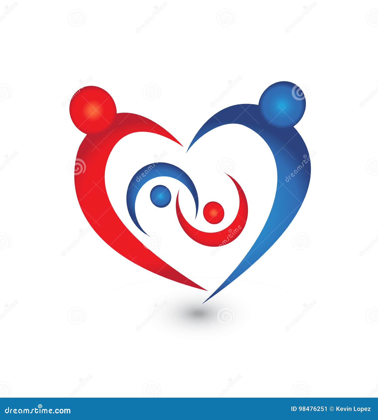 Family Union in a Heart Icon Logo Stock Vector - Illustration of care ...
