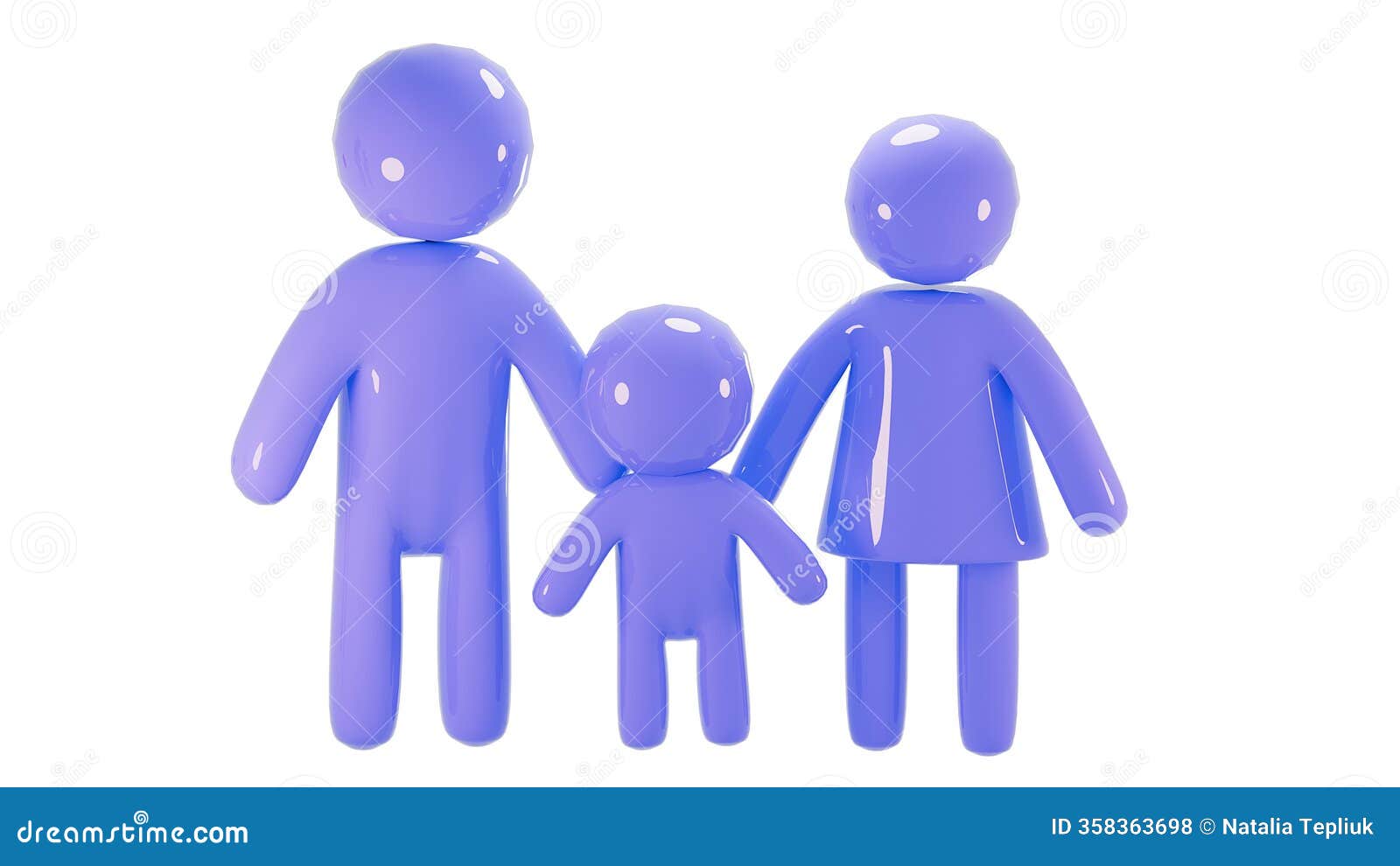 Family Unity: Simplistic Blue Figures Representing Togetherness and ...