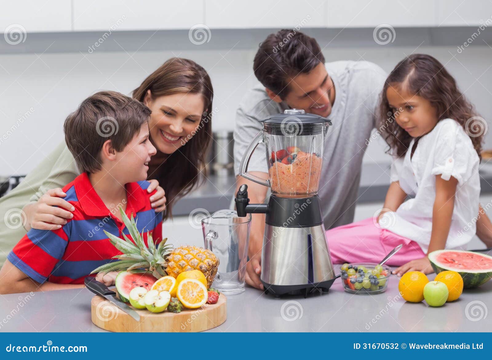 Family using a blender stock photo. Image of household - 31670532