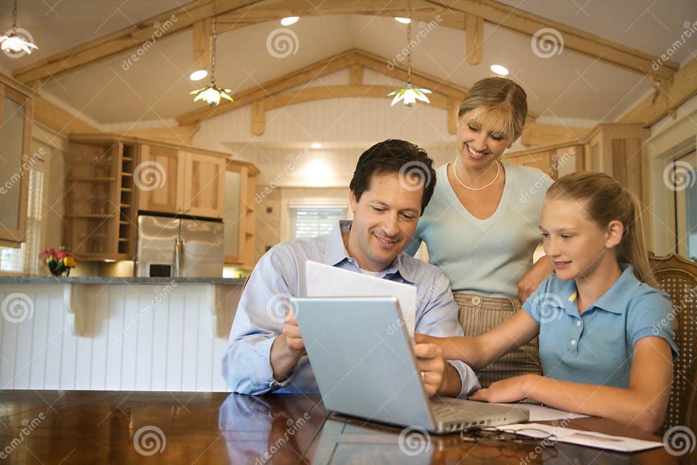 Family using computer stock photo. Image of laptop, schoolwork - 2046126