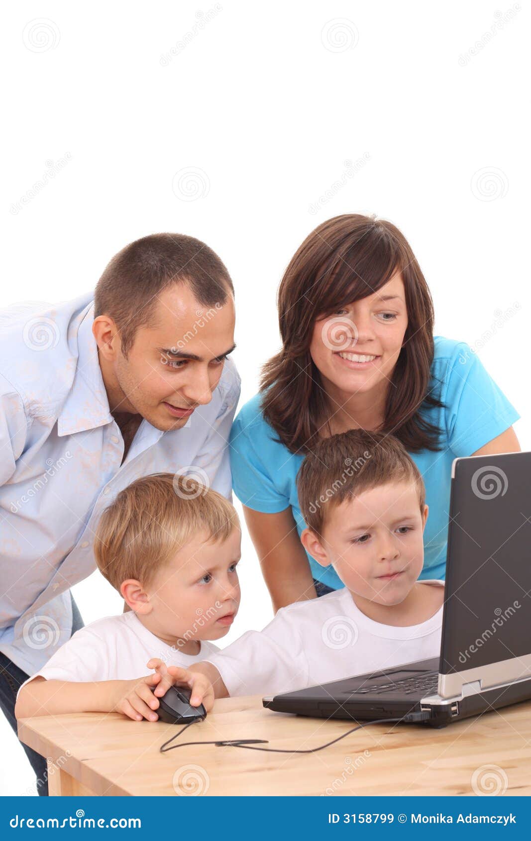Family using laptop stock image. Image of child, laptop - 3158799