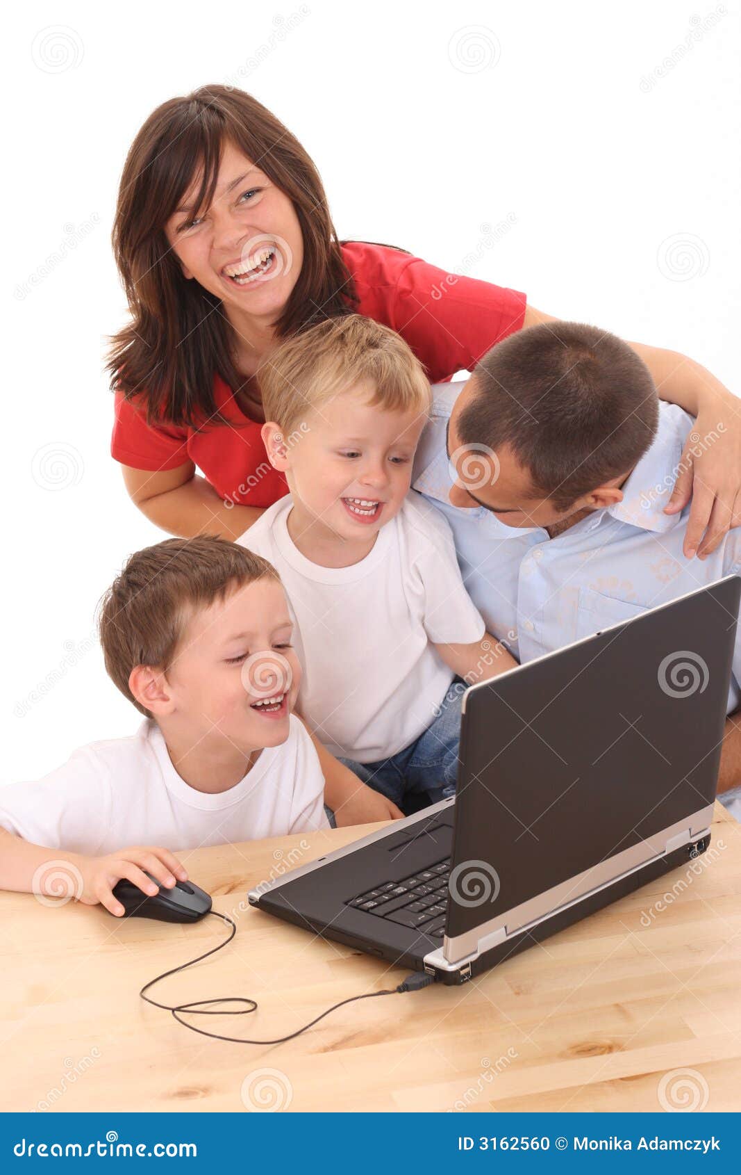 Family using laptop stock photo. Image of leisure, kids - 3162560