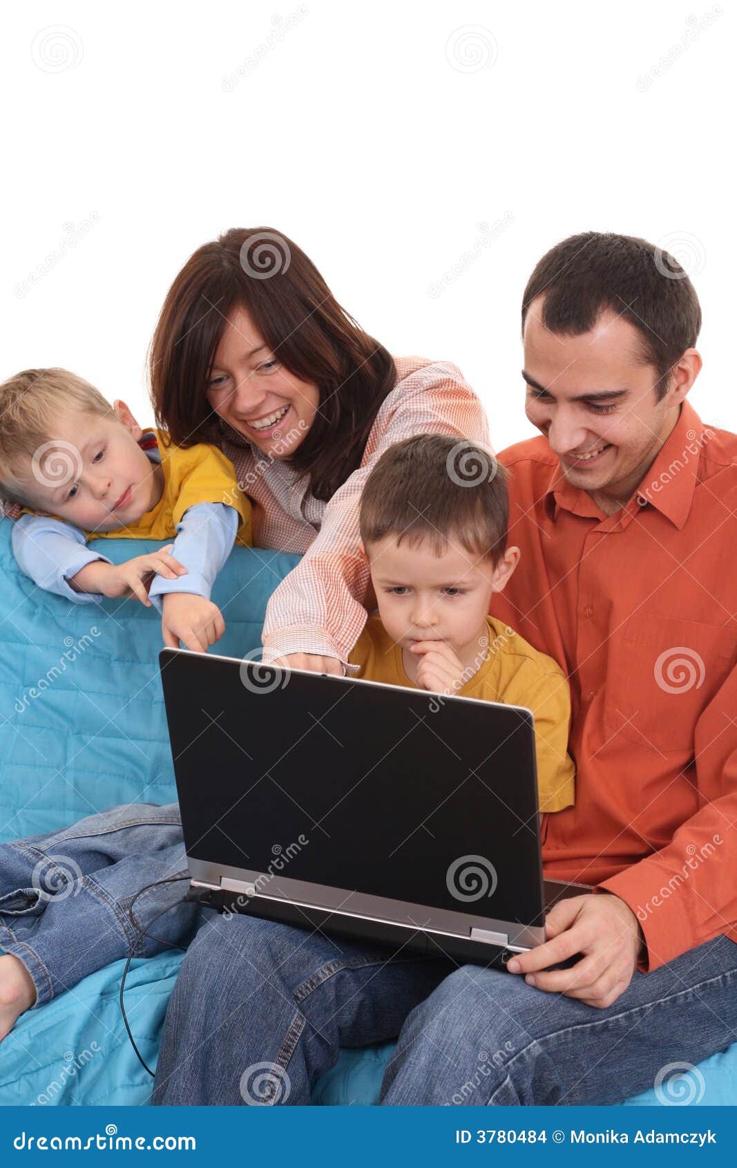Family using laptop stock photo. Image of learning, parent - 3780484