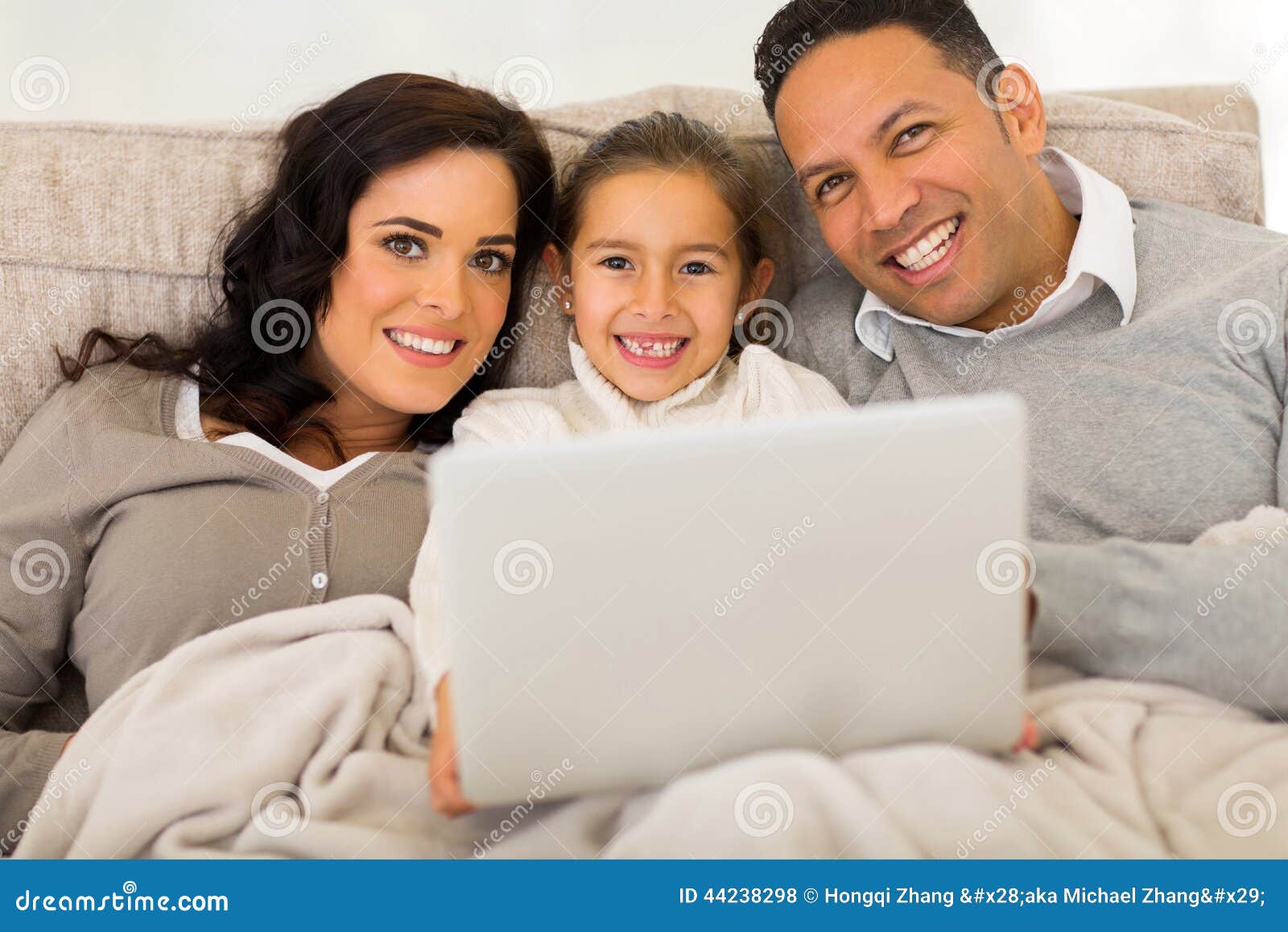 Family using laptop stock photo. Image of little, indoors - 44238298