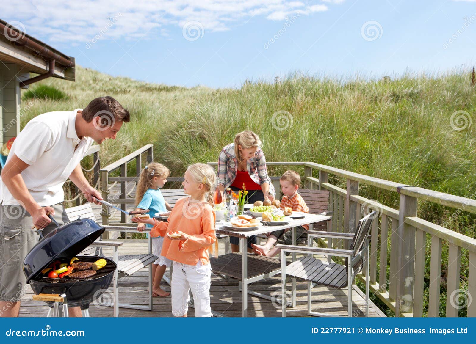 Family on Vacation Having Barbecue Stock Image - Image of chairs ...