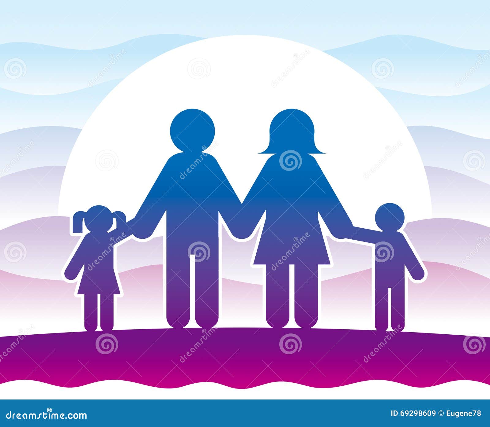A Family stock vector. Illustration of children, peace - 69298609