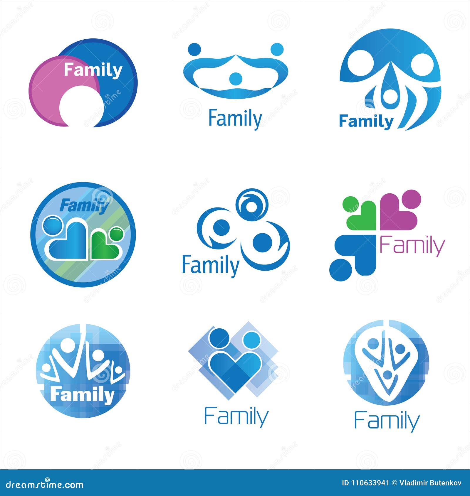 Family vector set stock vector. Illustration of silhouette - 110633941