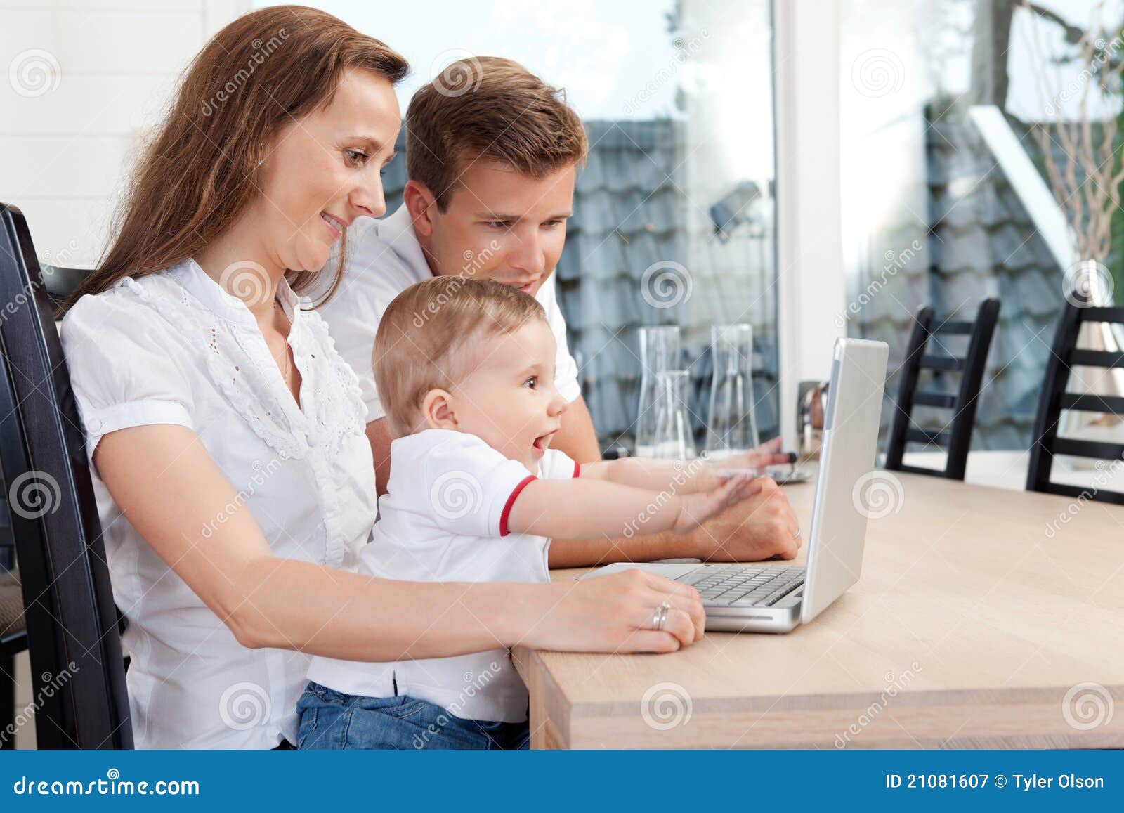 Family Video Chat stock image. Image of innocent, father - 21081607