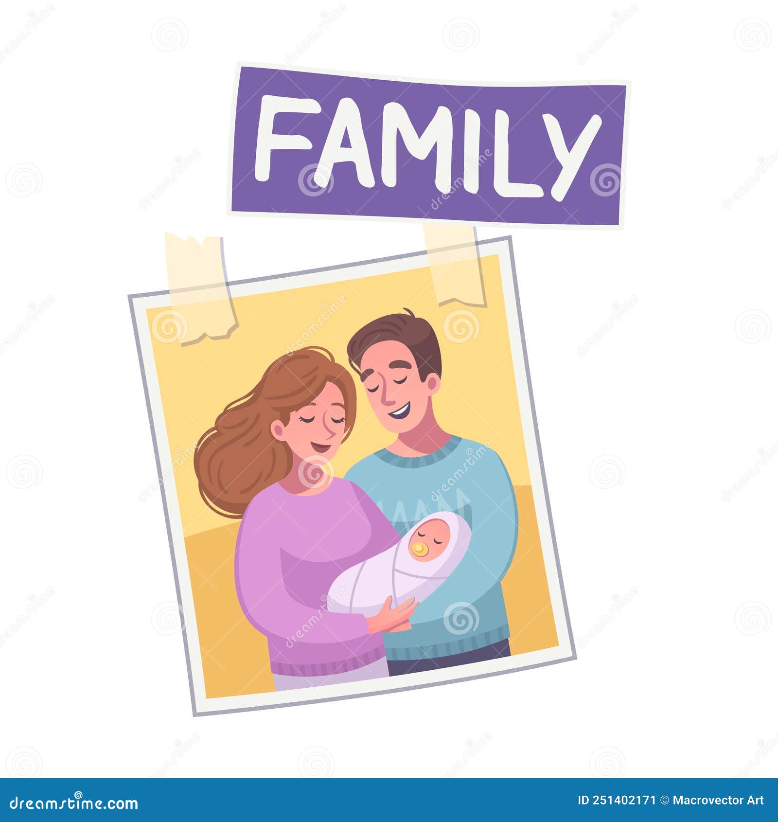 Family Vision Board Composition Stock Vector - Illustration of ...