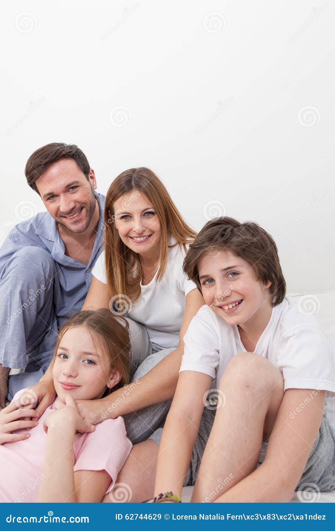 Family wake up stock image. Image of happy, relaxation - 62744629