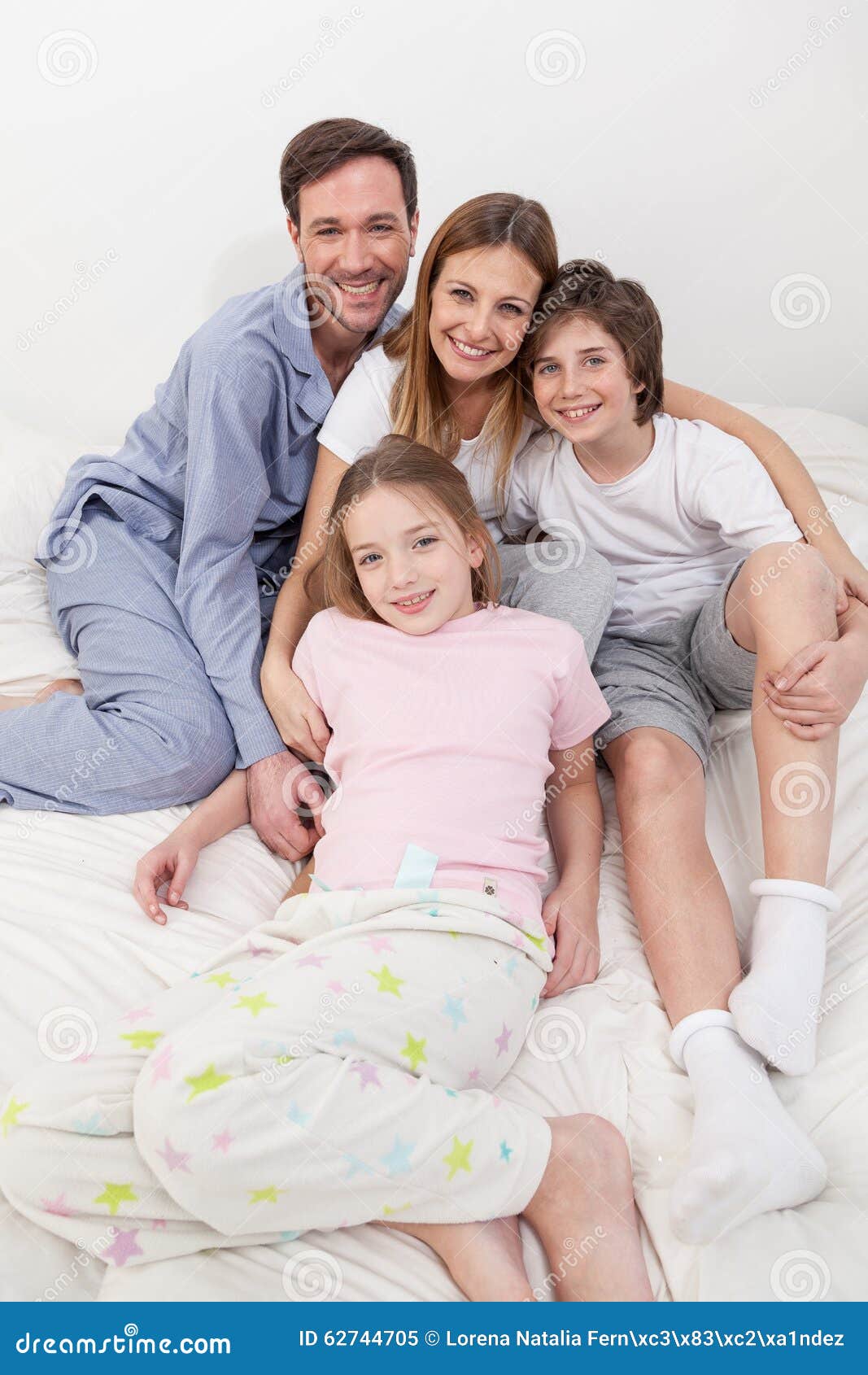 Family wake up stock image. Image of love, relaxed, morning - 62744705