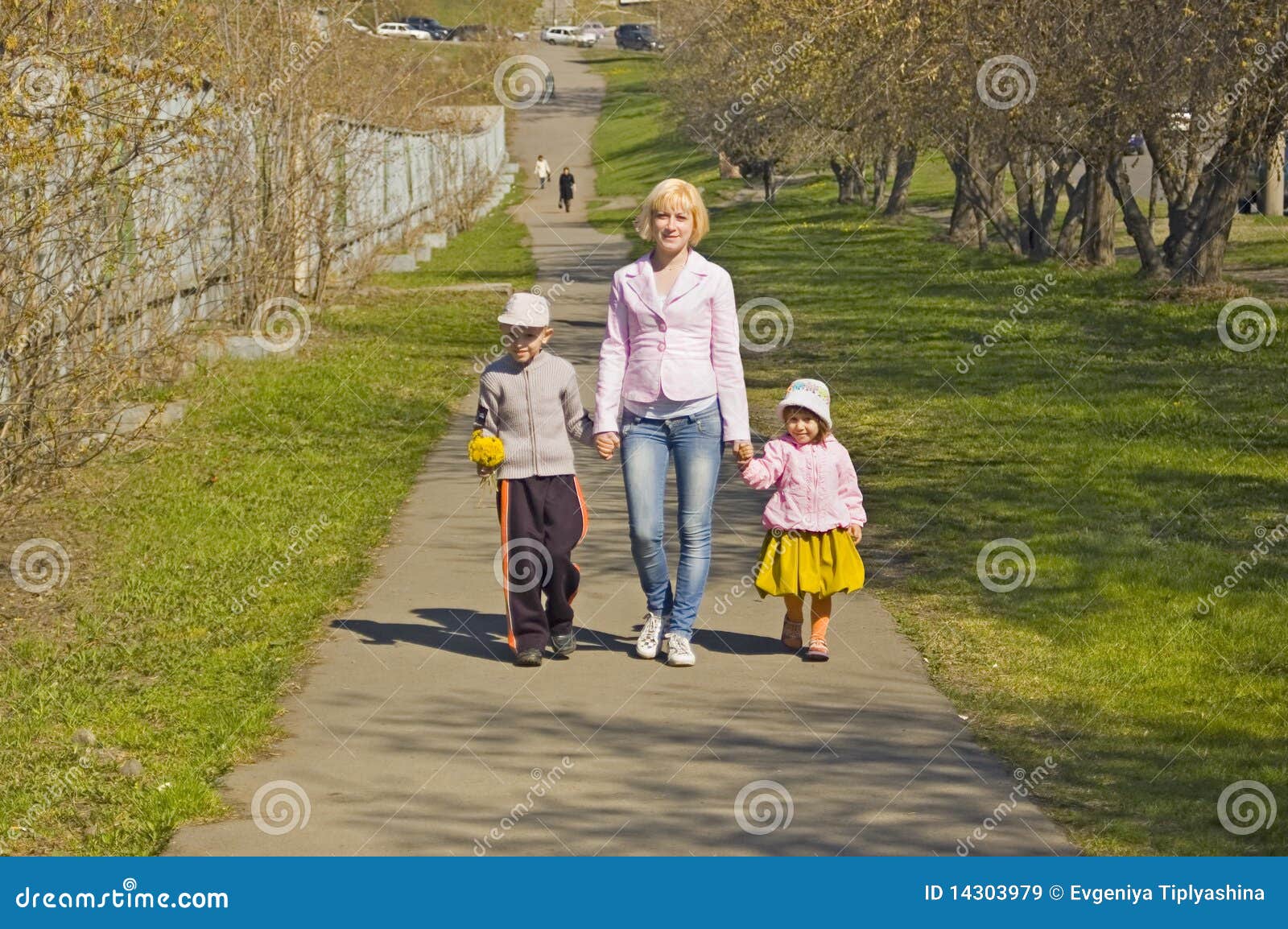 Family on walk stock image. Image of family, road, woman - 14303979