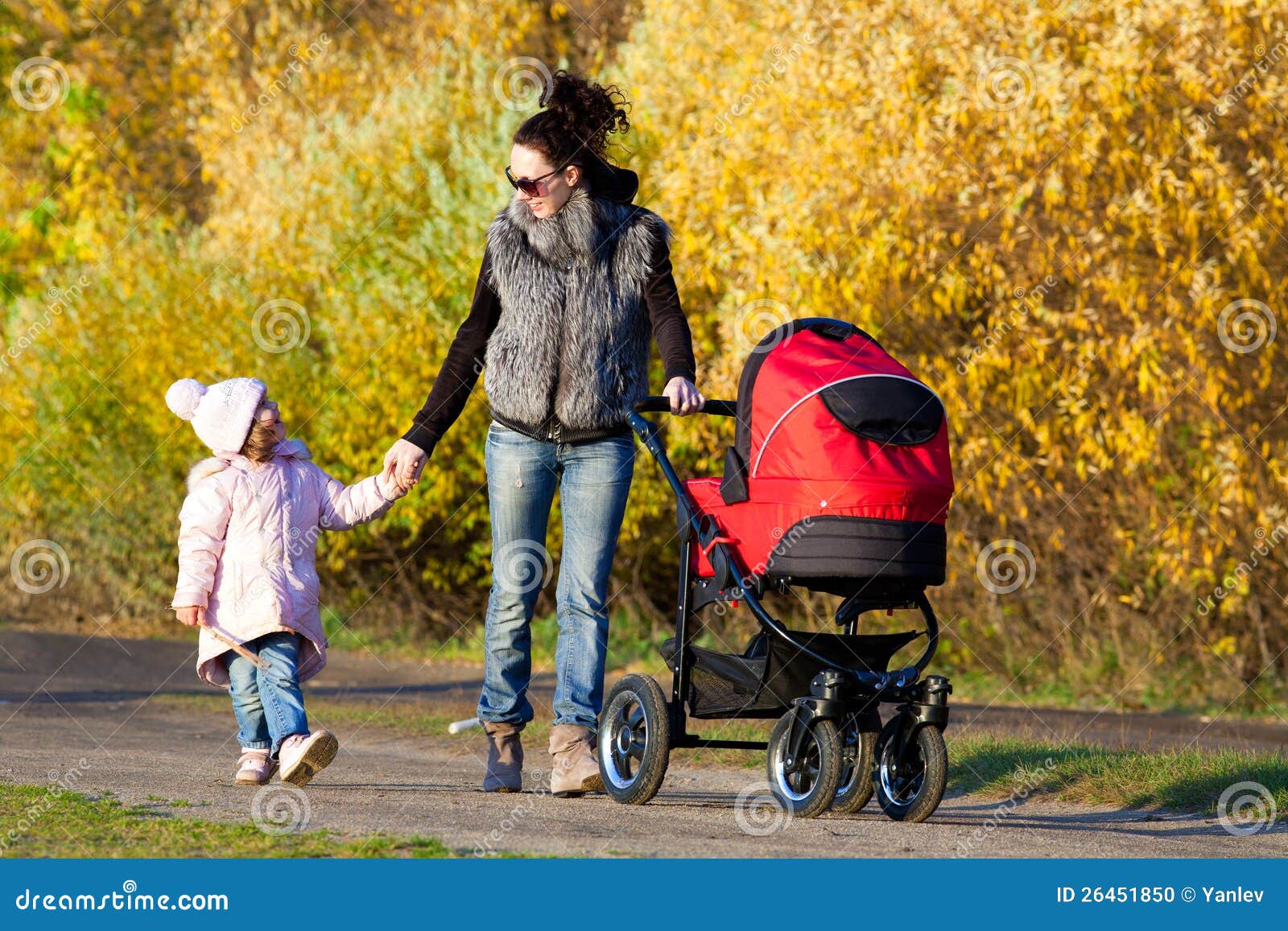 Family on walk stock photo. Image of cheerful, daughter - 26451850