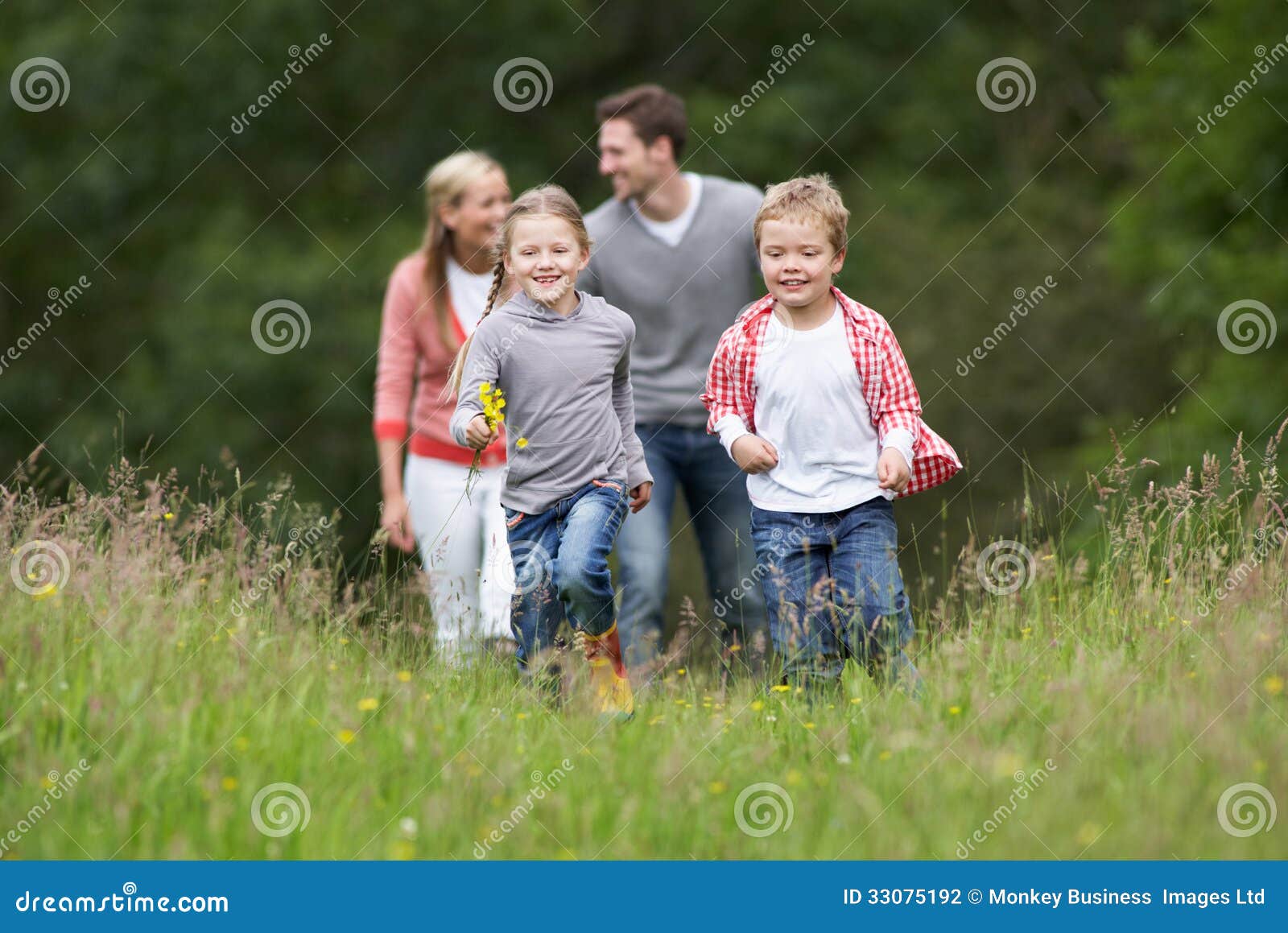 Family on Walk in Countryside Stock Photo - Image of family, mother ...