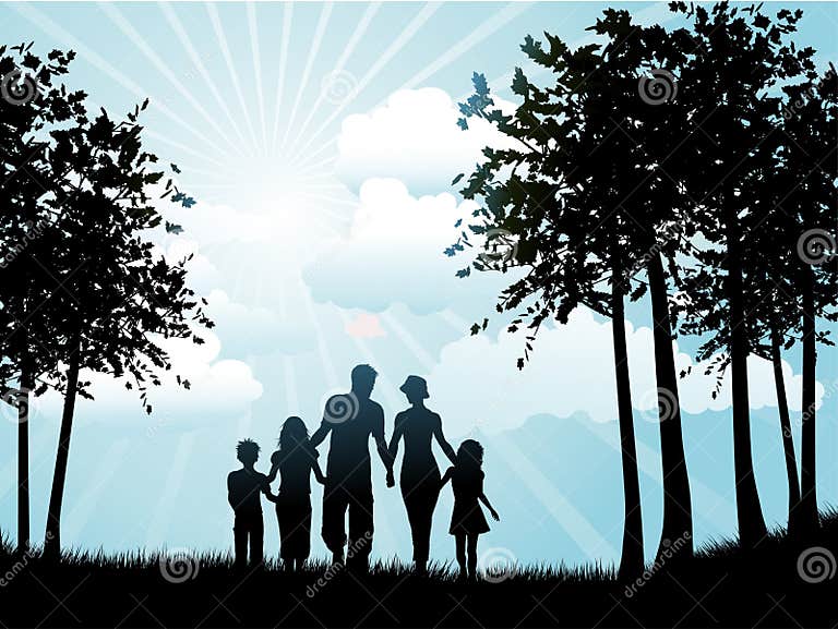 Family walking stock vector. Illustration of background - 13507512