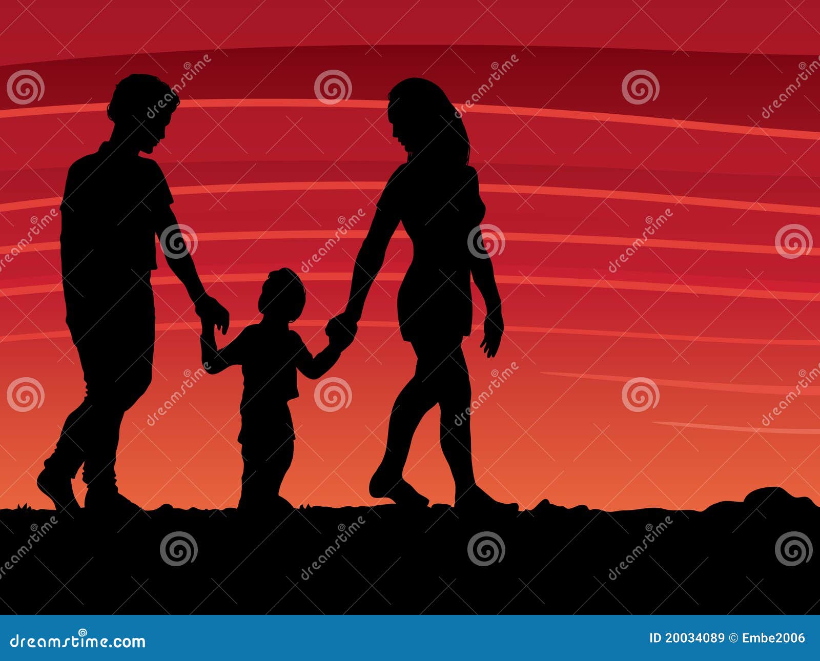 Family Walking stock vector. Illustration of family, stroll - 20034089