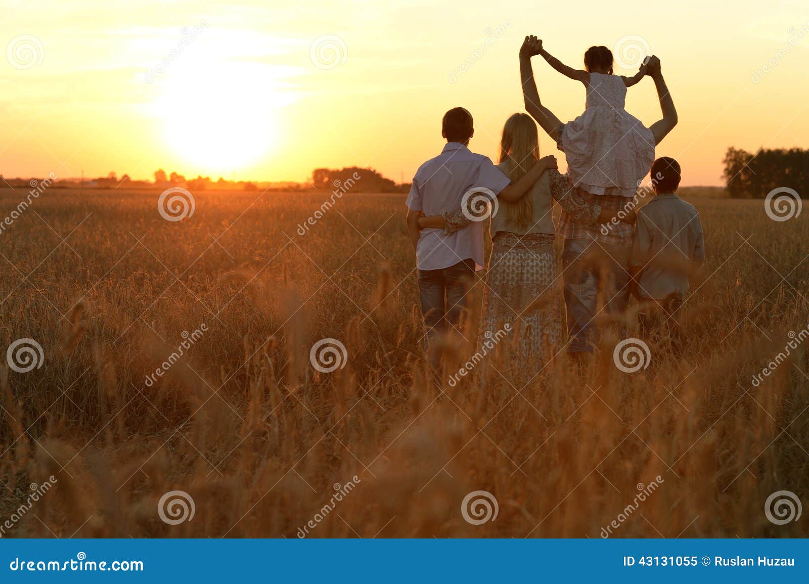 Family walking in field stock image. Image of female - 43131055