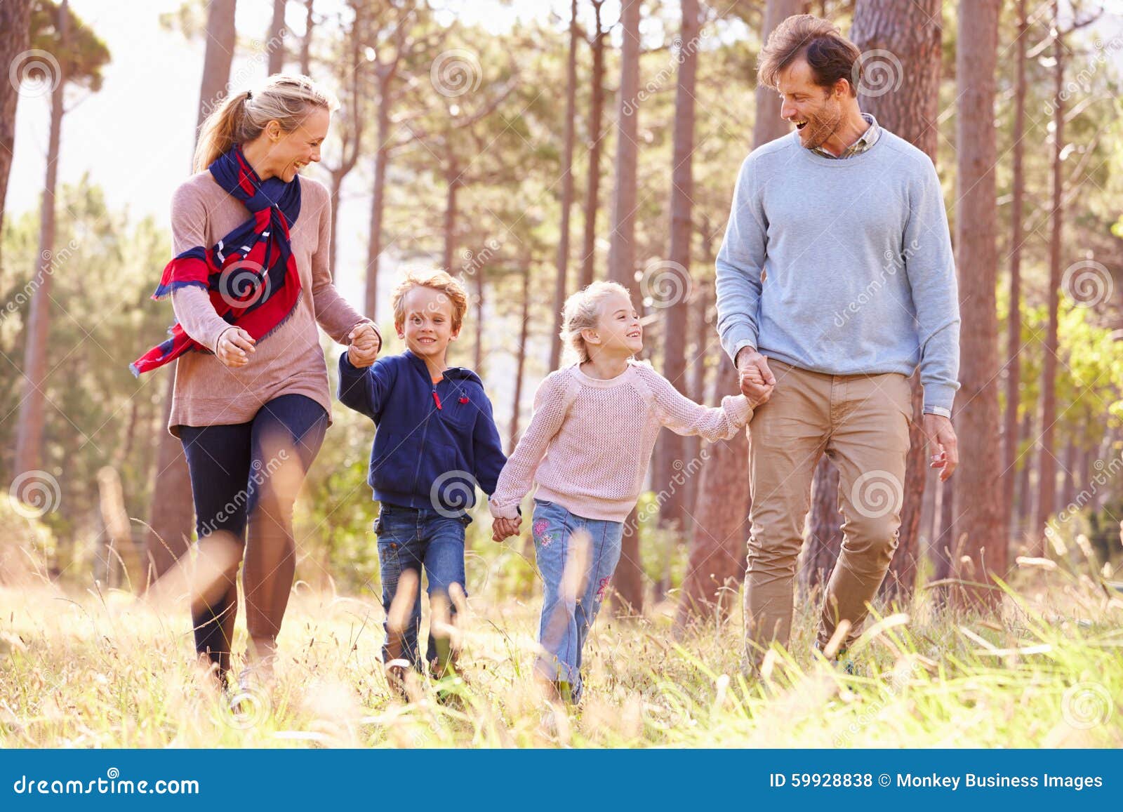 Family Walking Walking in the Countryside Stock Photo - Image of ...