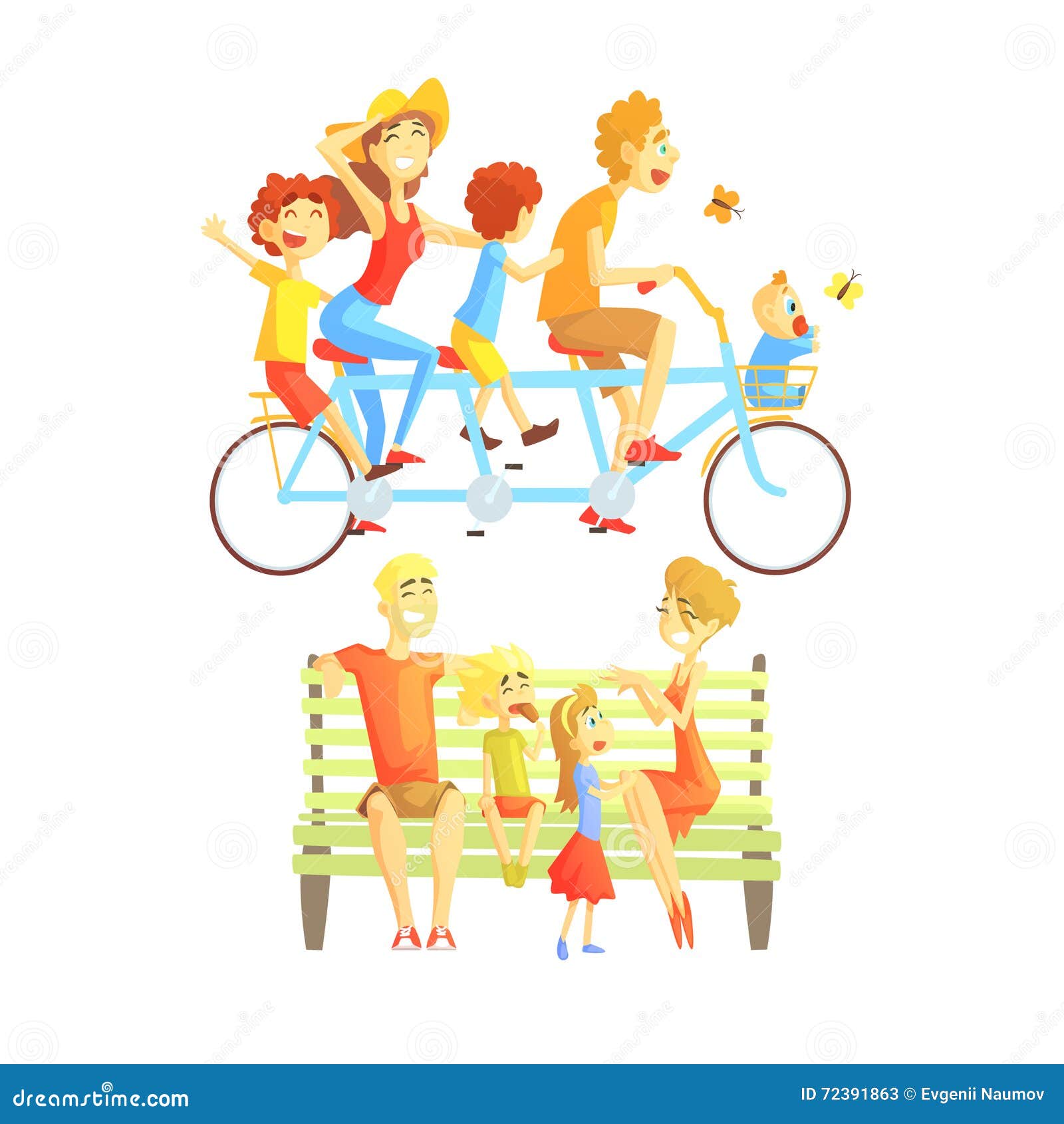 Family Weekend Outdoors Illustration Stock Vector - Illustration of ...