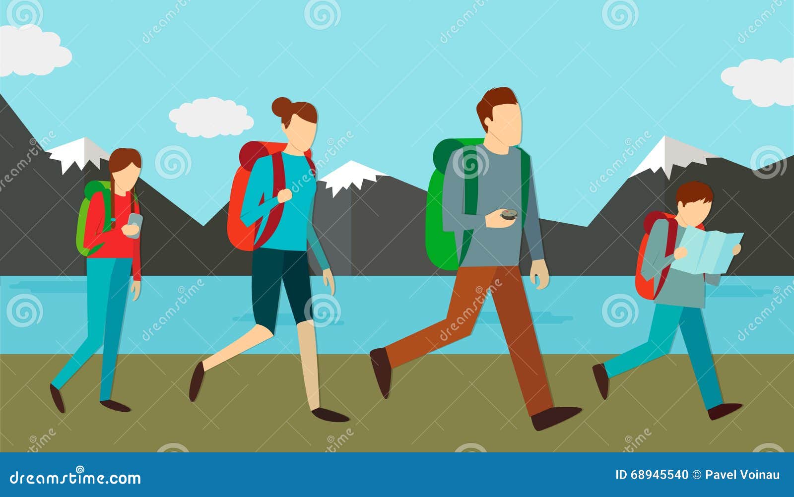 Family Weekend Outdoors. Vector Stock Vector - Illustration of daughter ...