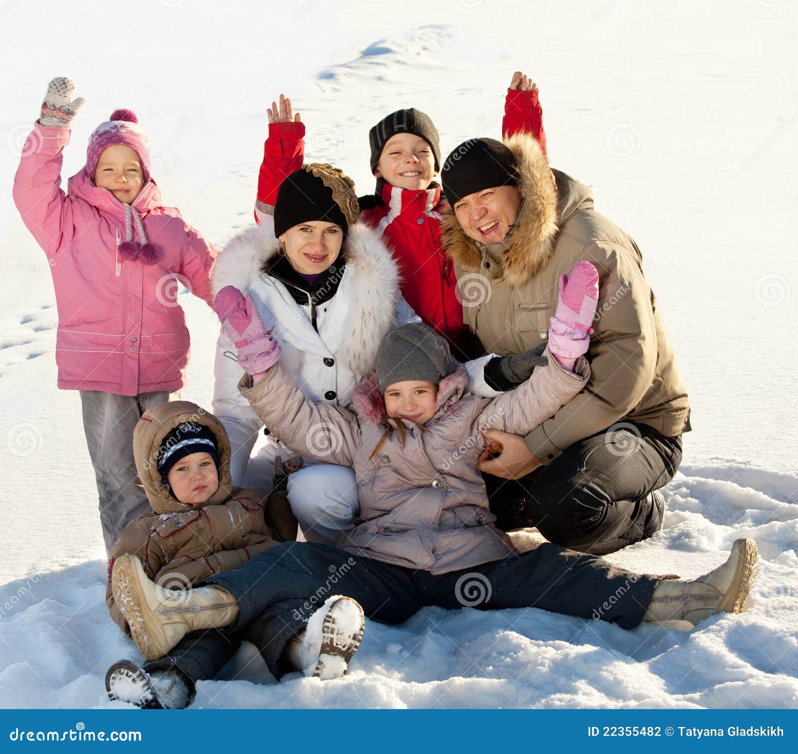 Family in the winter stock photo. Image of cold, large - 22355482