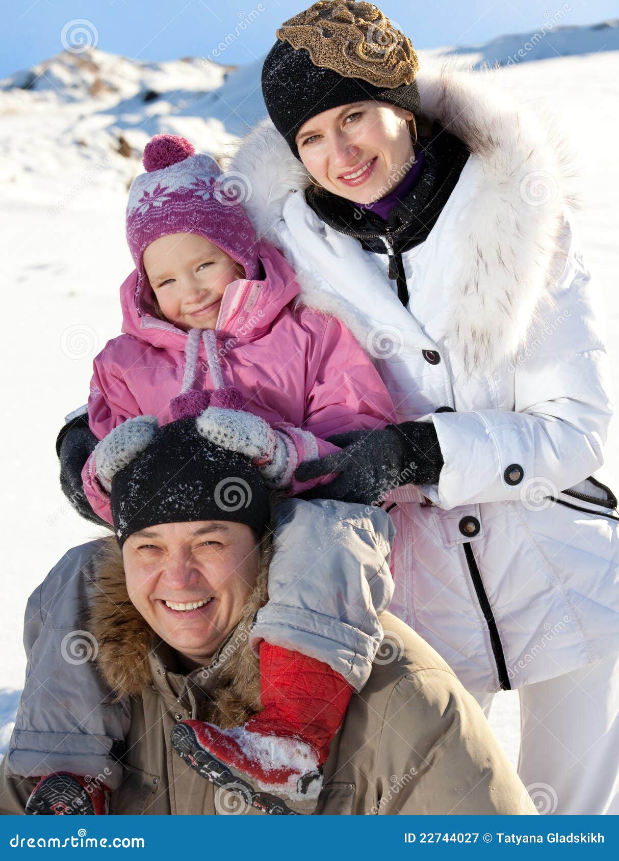 Family in the winter stock image. Image of portrait, smiling - 22744027