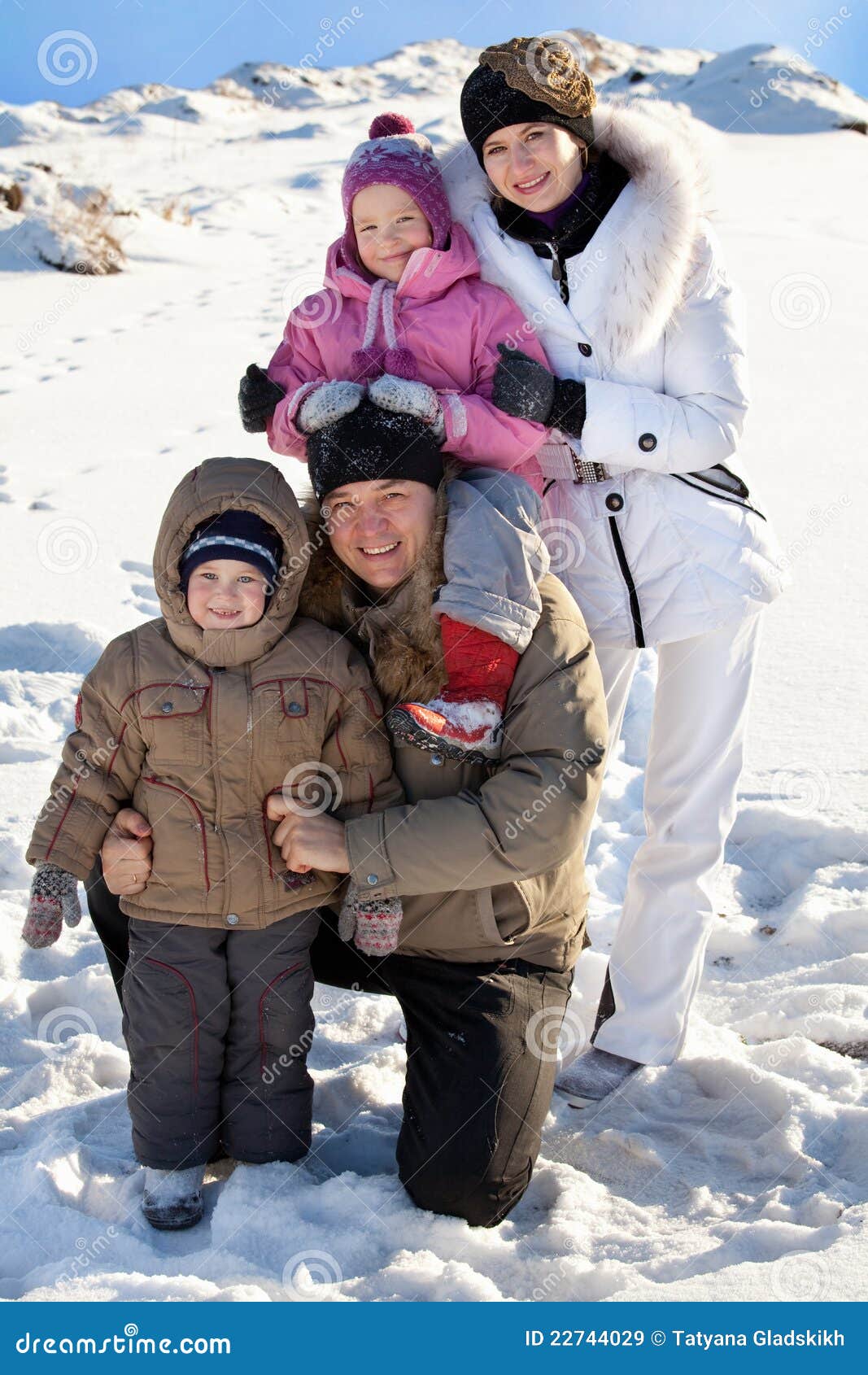 Family in the winter stock image. Image of laughing, daughter - 22744029