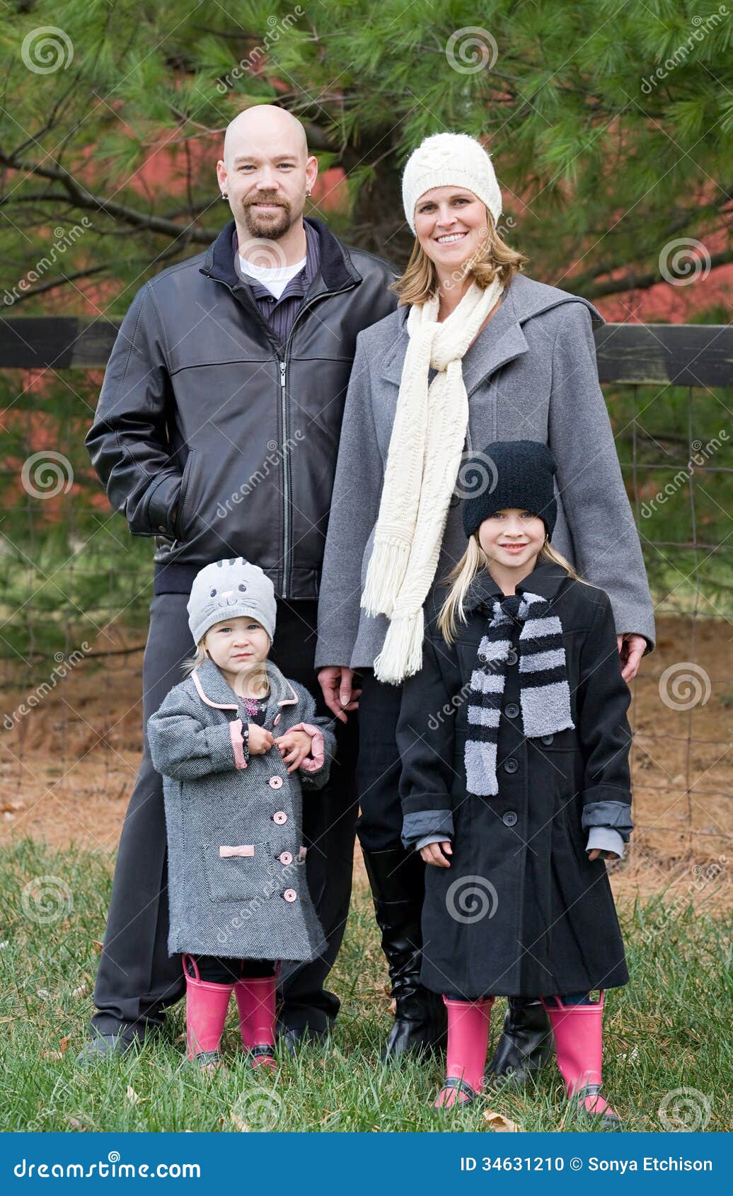 Family in the Winter stock photo. Image of male, little - 34631210