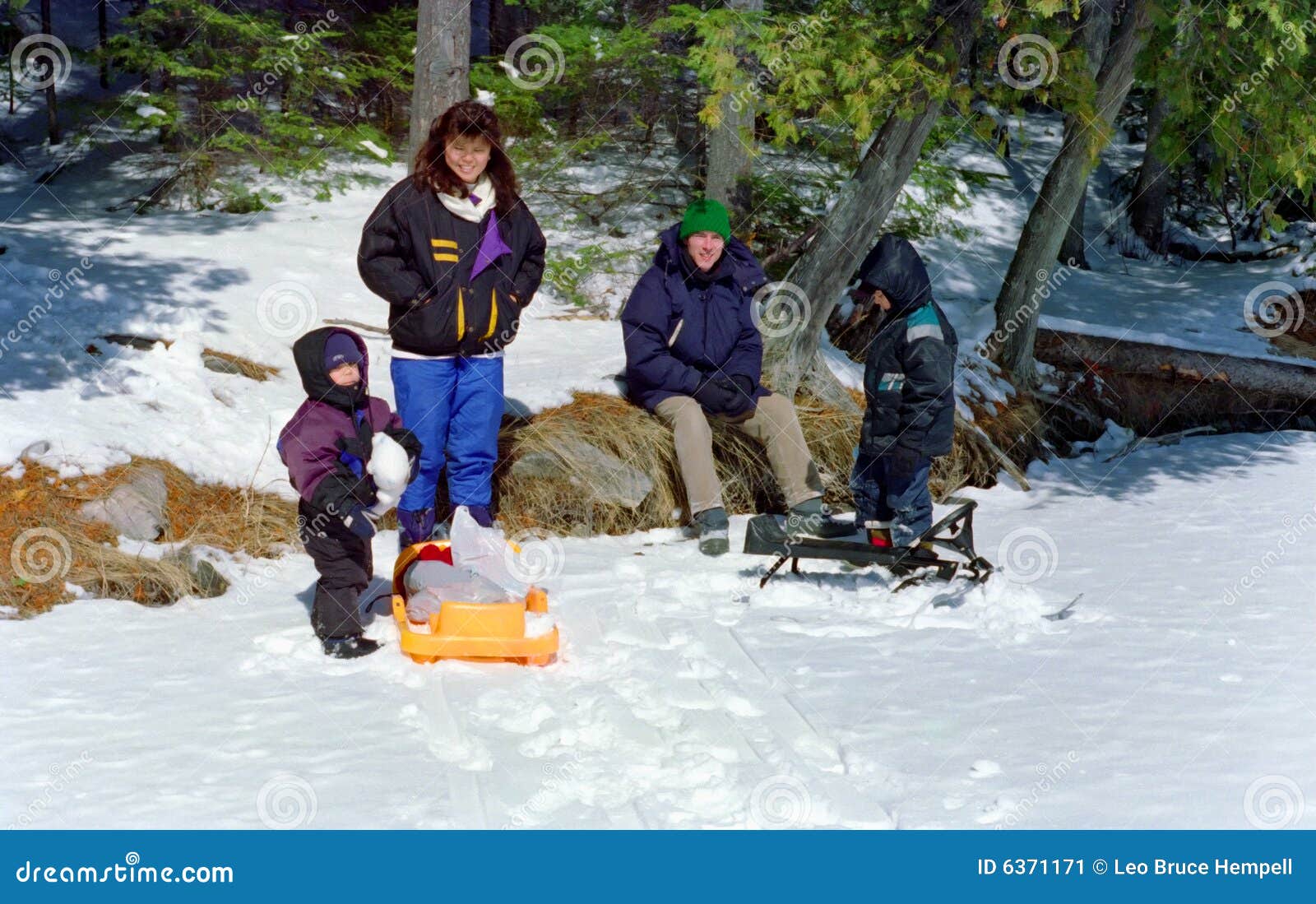 Family Winter Outing Ontario Canada Stock Image - Image of snow, mother ...