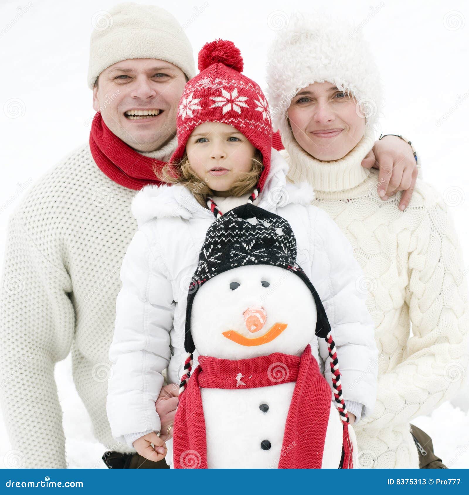 Family winter portrait stock image. Image of snowflakes - 8375313
