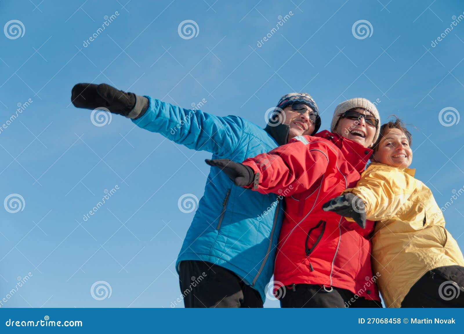 Family in Winter Together - Portrait Stock Photo - Image of female ...