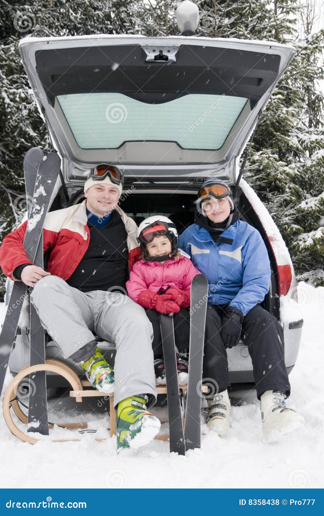 Family on winter vacation stock photo. Image of winter - 8358438