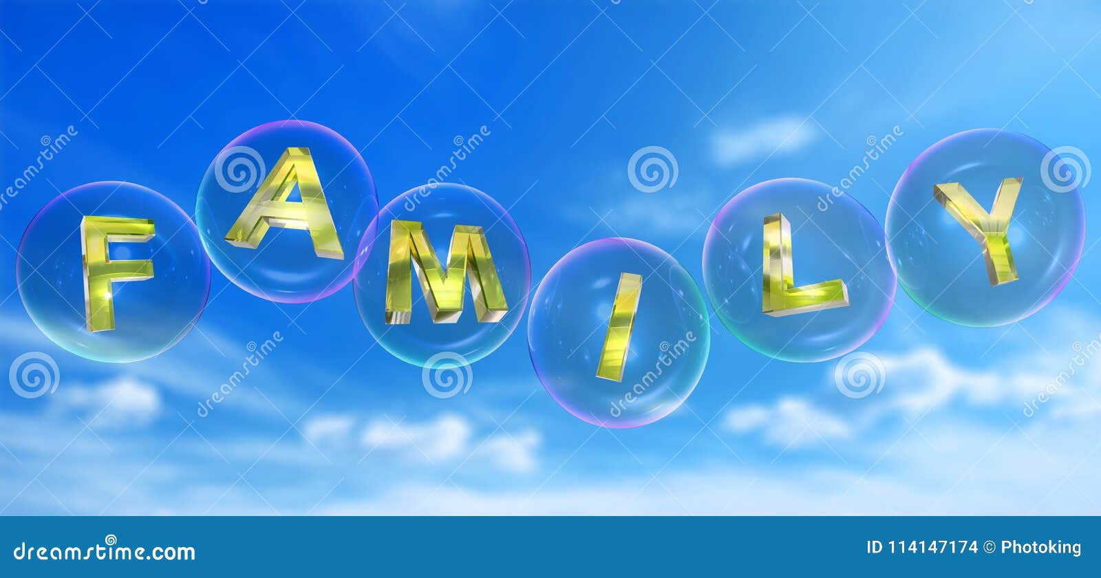 The family word in bubble stock illustration. Illustration of design ...