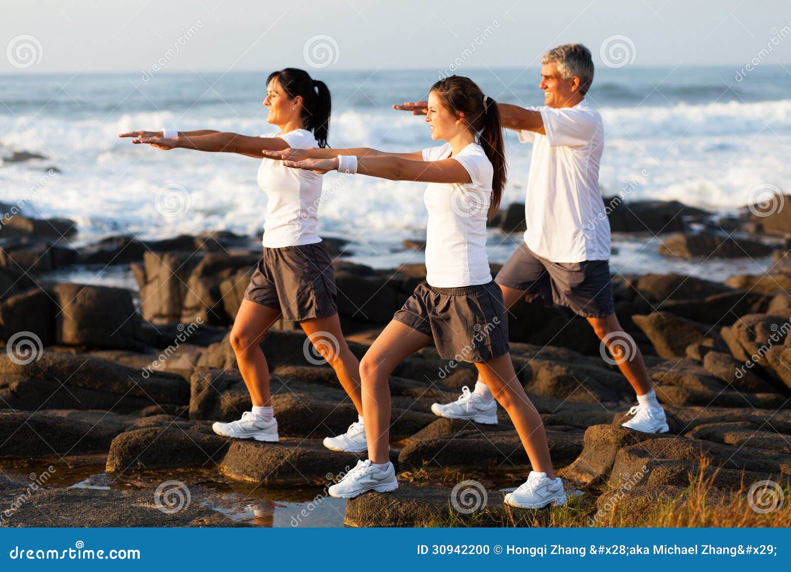 Family workout beach stock photo. Image of health, mother - 30942200