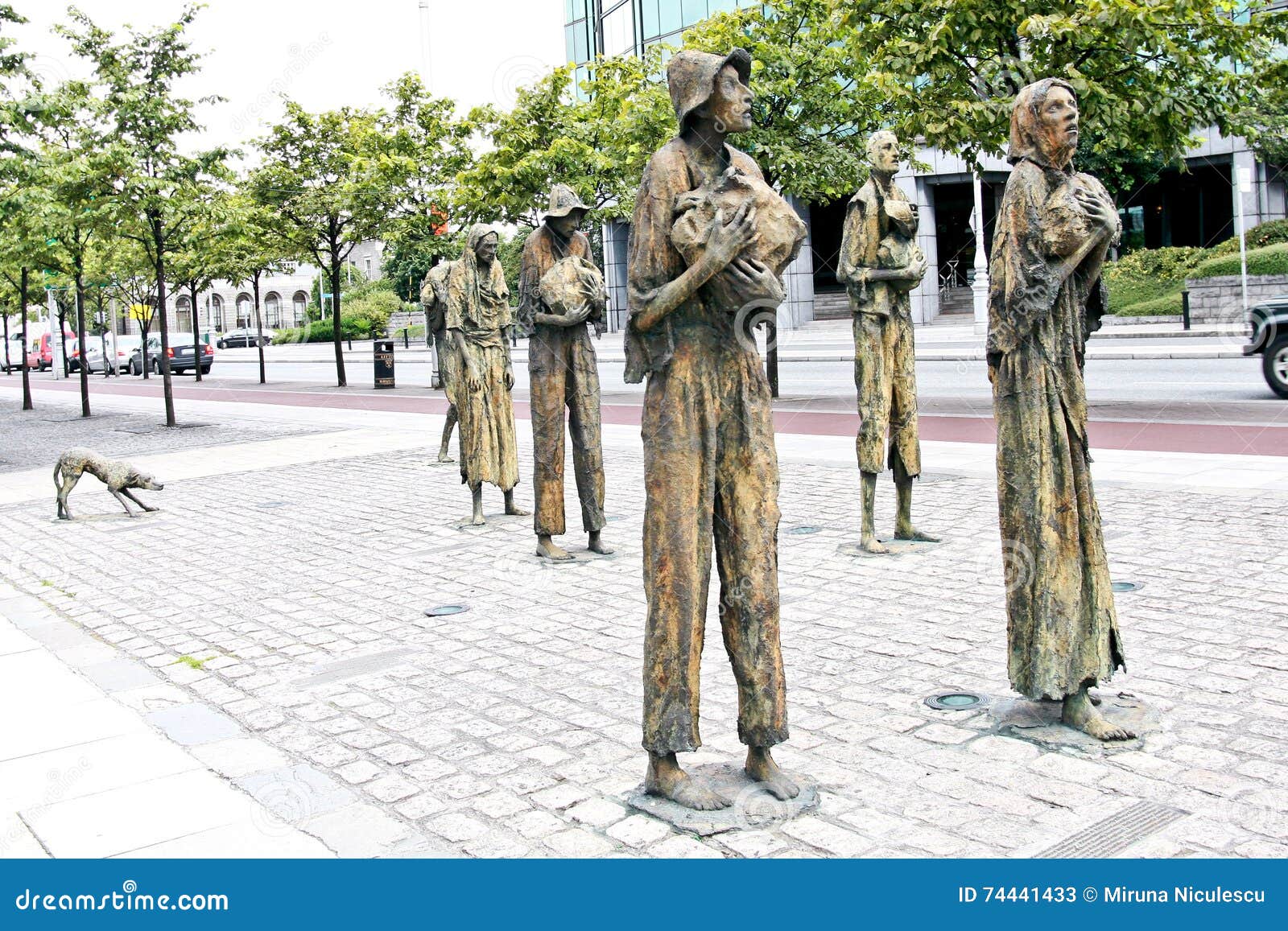 The Famine Memorial, Dublin, Ireland Stock Image - Image of street ...
