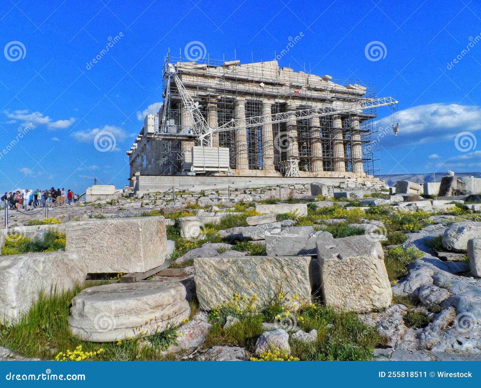 Famous Acropolis Under Reparation Stock Image - Image of acropolis ...