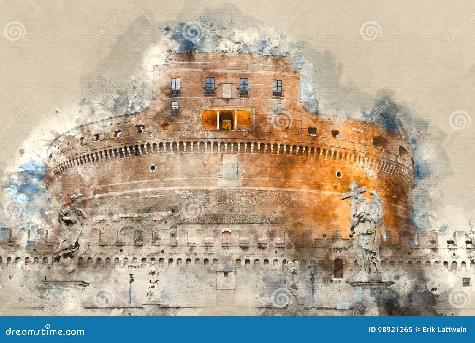 The Famous Angels Castle in Rome - Castel Sant Angelo Stock ...