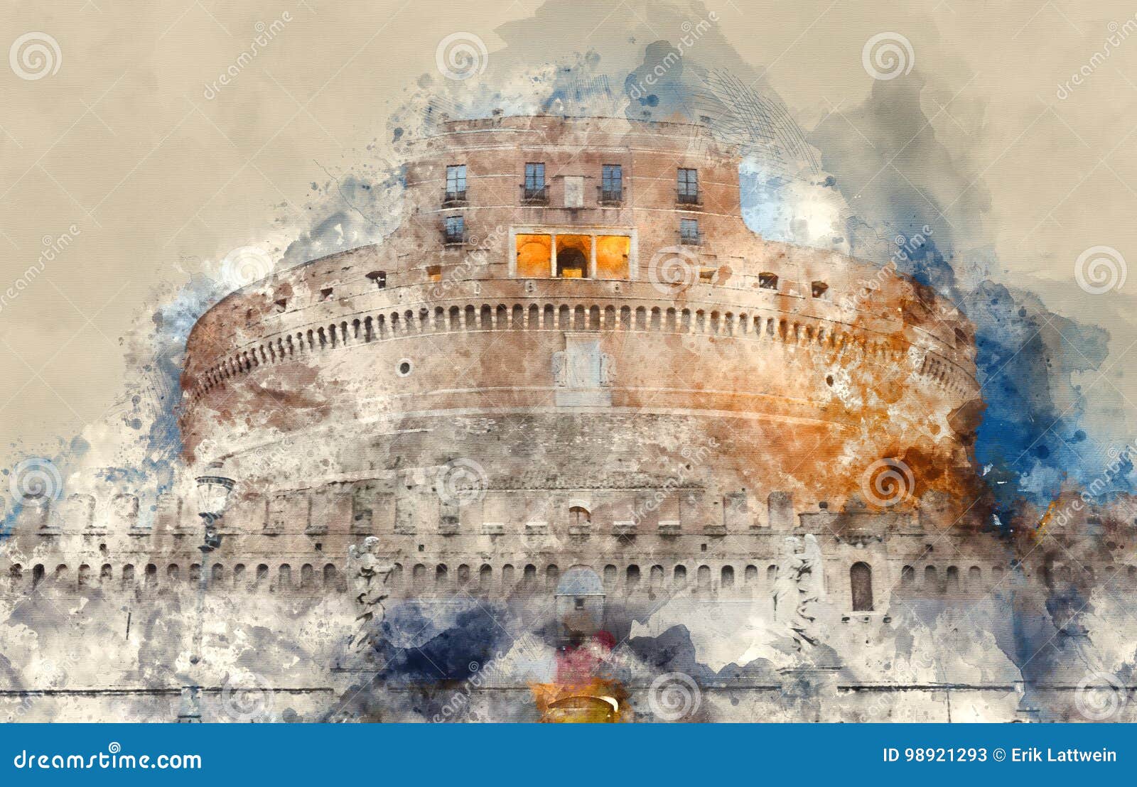 The Famous Angels Castle in Rome - Castel Sant Angelo Stock ...