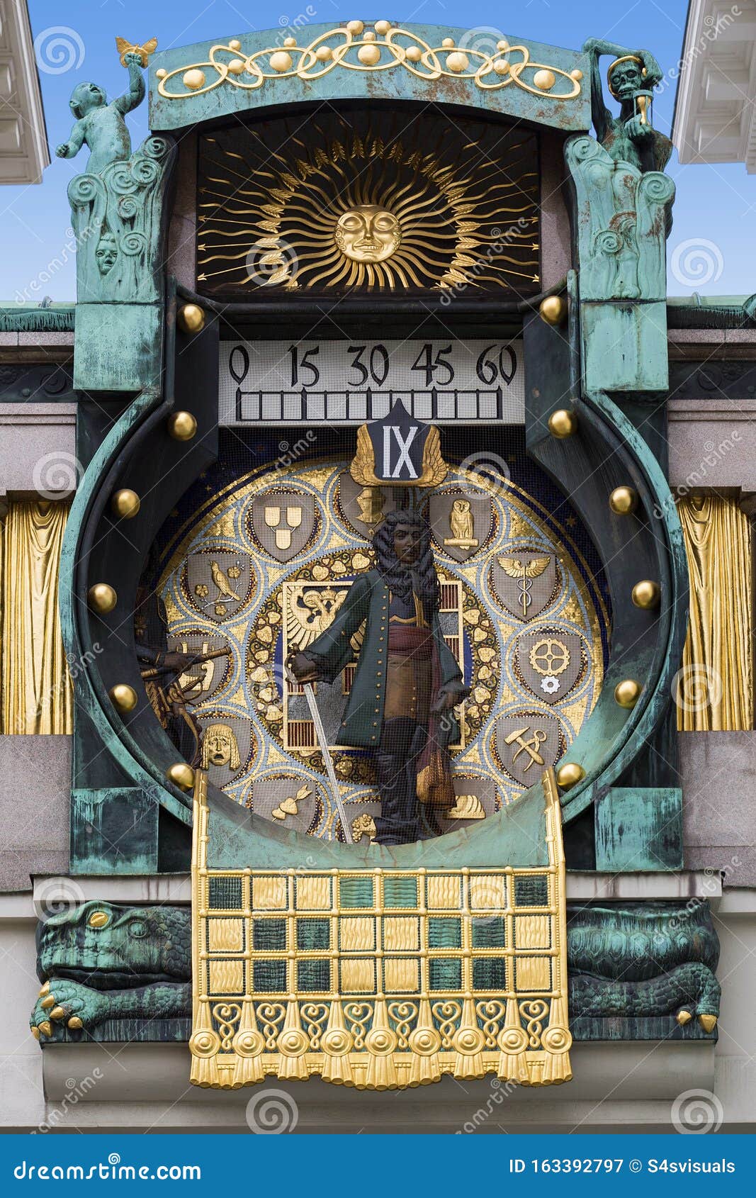 Anker Clock, Vienna stock image. Image of people, clock - 163392797