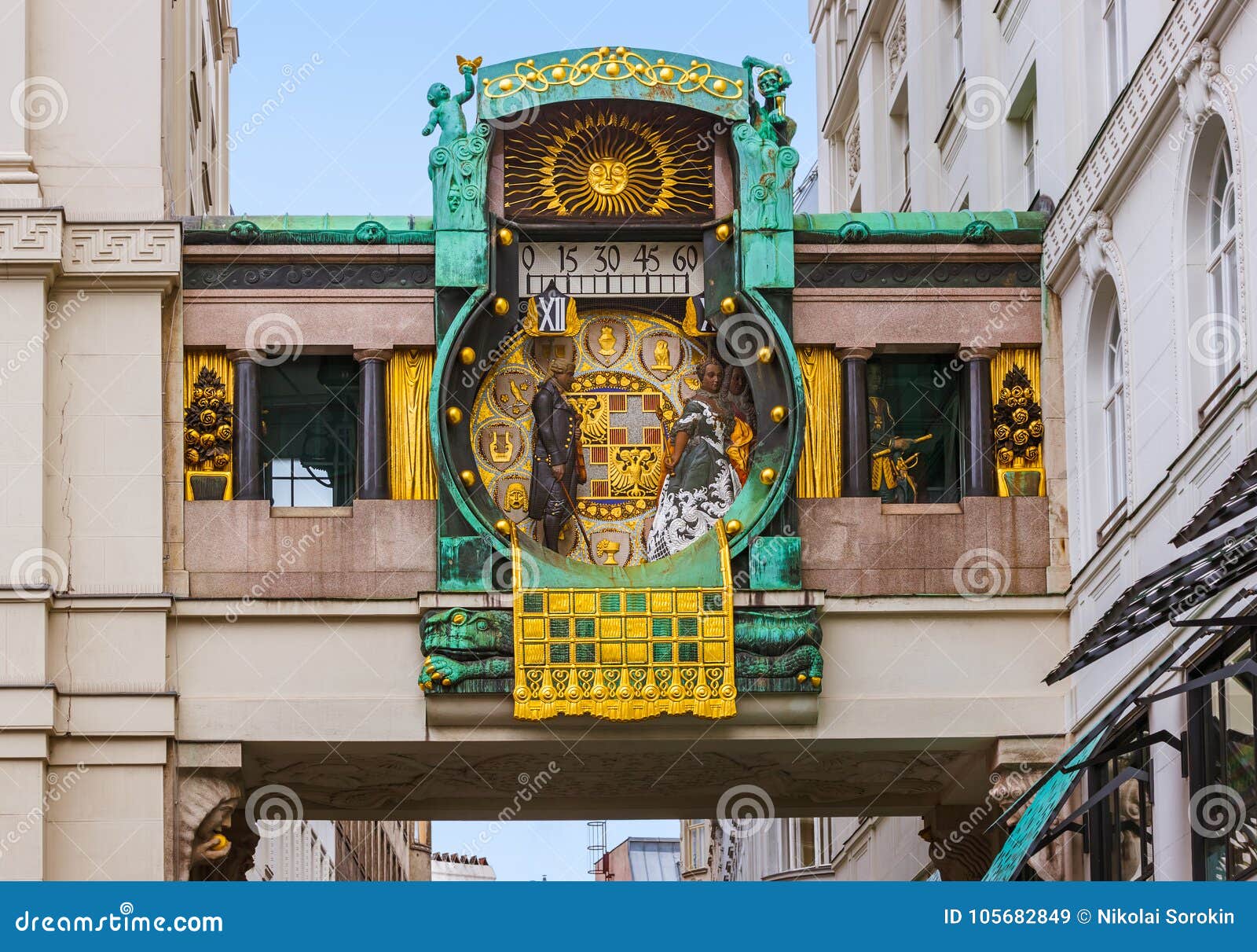 Ankeruhr Clock in Hoher Markt - Vienna Austria Stock Image - Image of ...