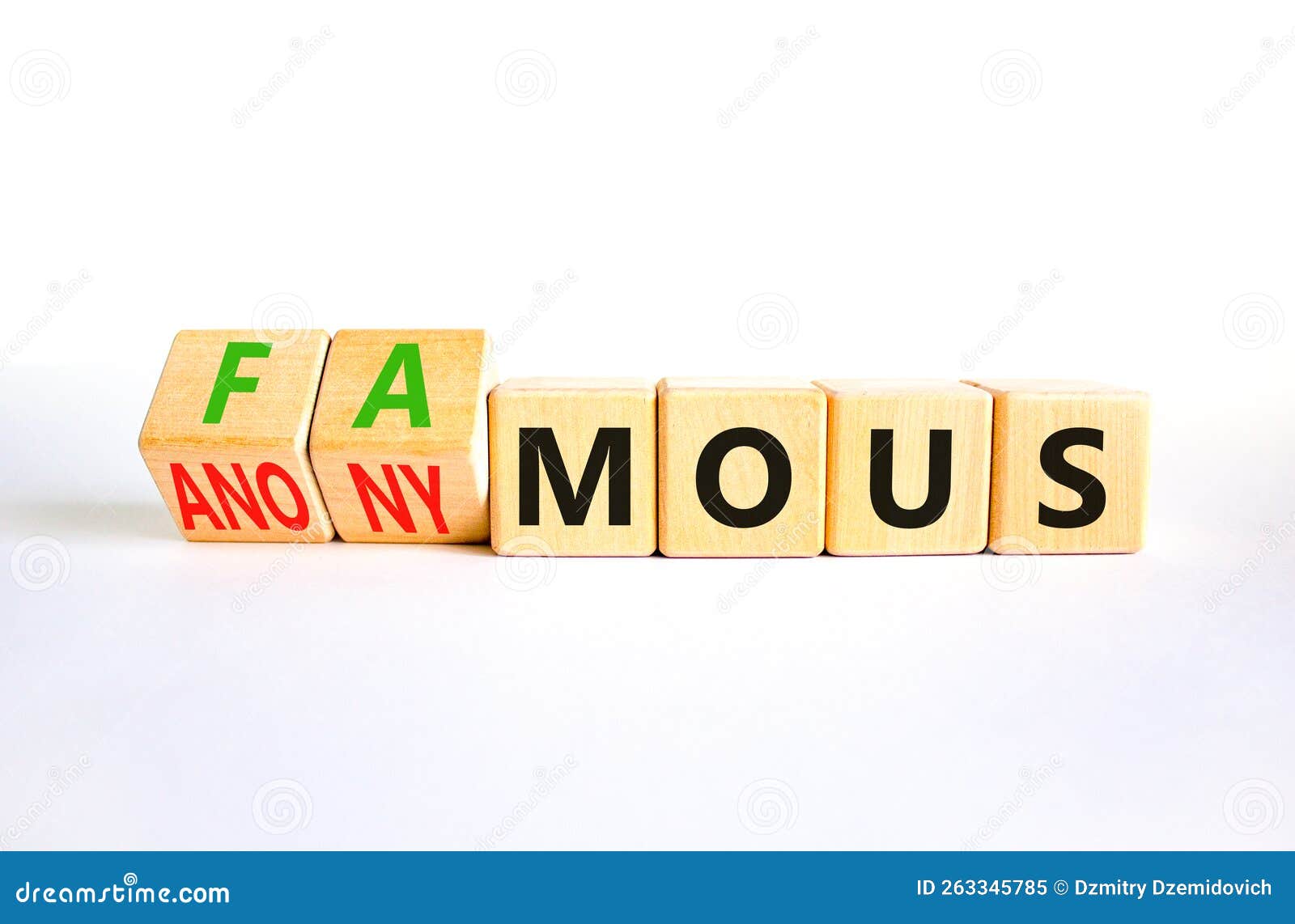 Famous Or Anonymous Symbol Concept Word Famous And Anonymous On Wooden