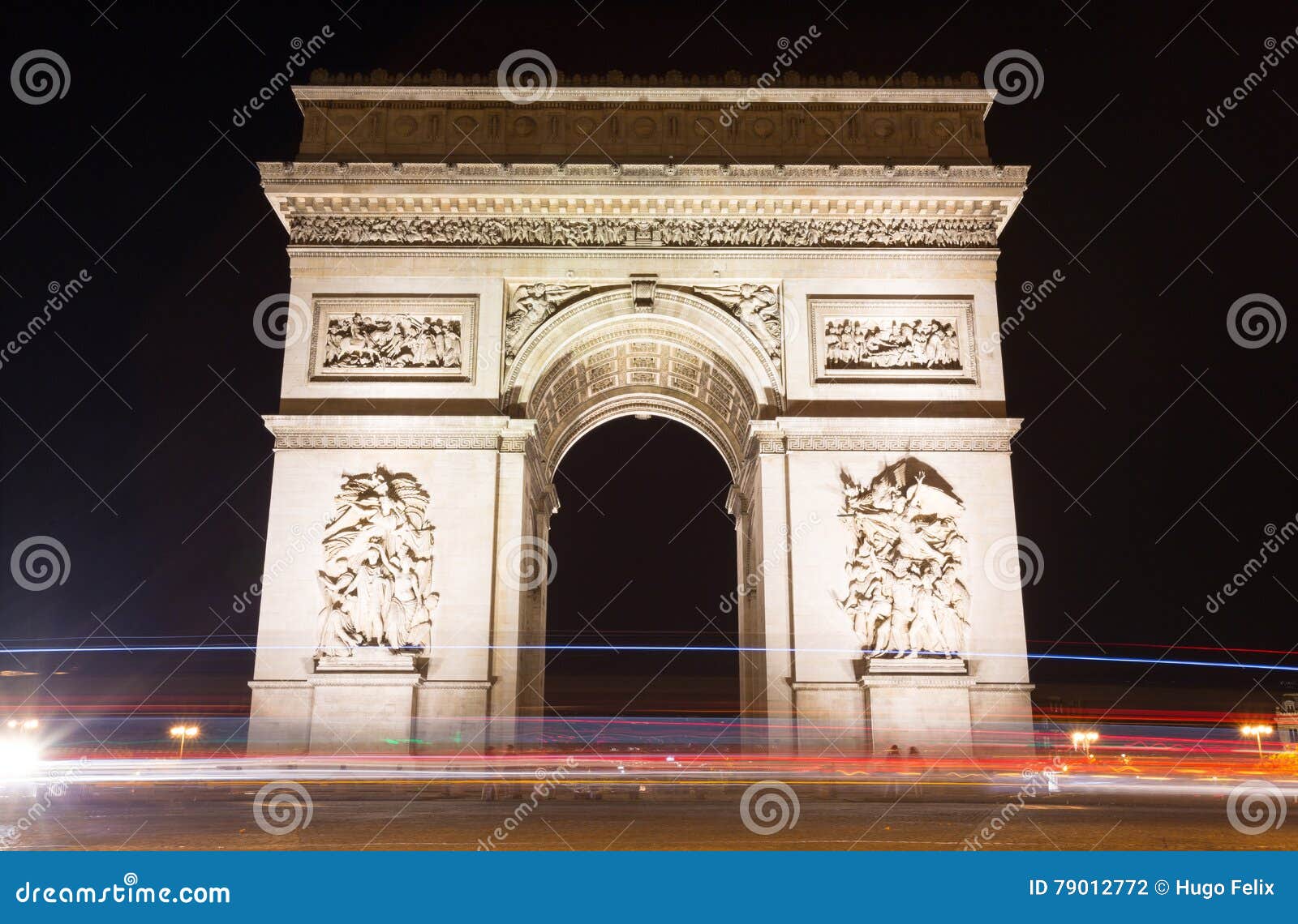 Famous Arc De Triomphe in Paris, France Stock Photo - Image of national ...