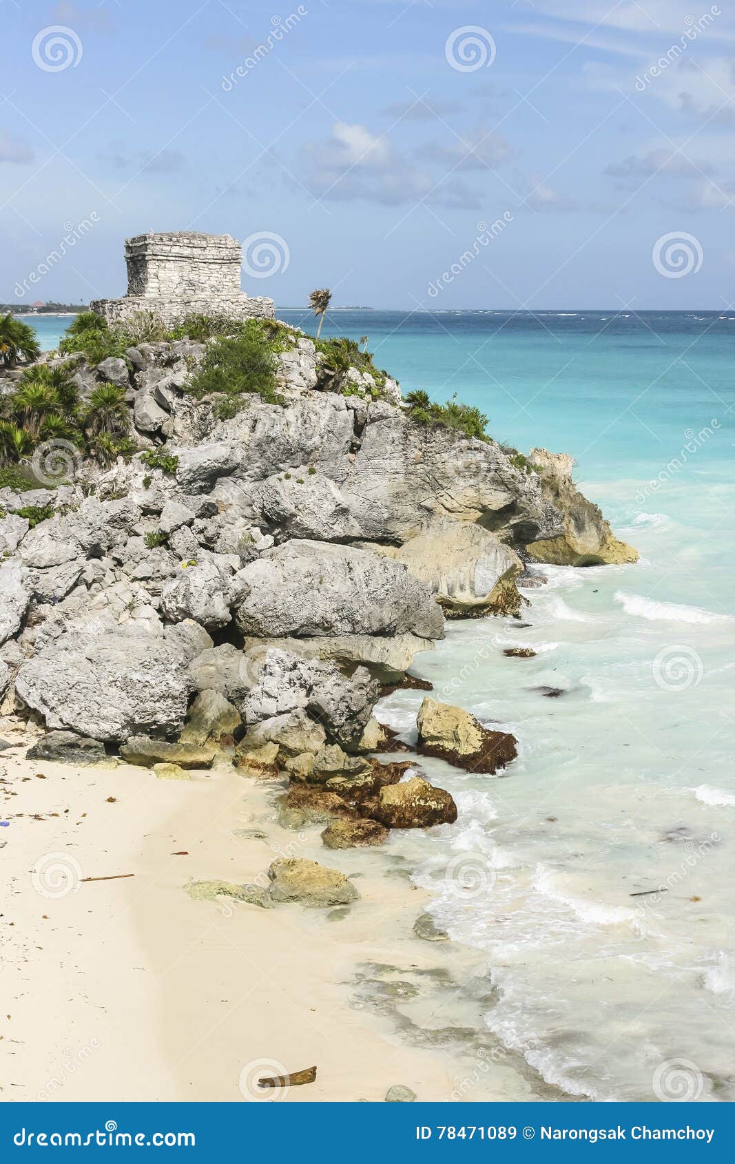The Famous Archaeological Ruins of Tulum in Mexico Stock Image - Image ...