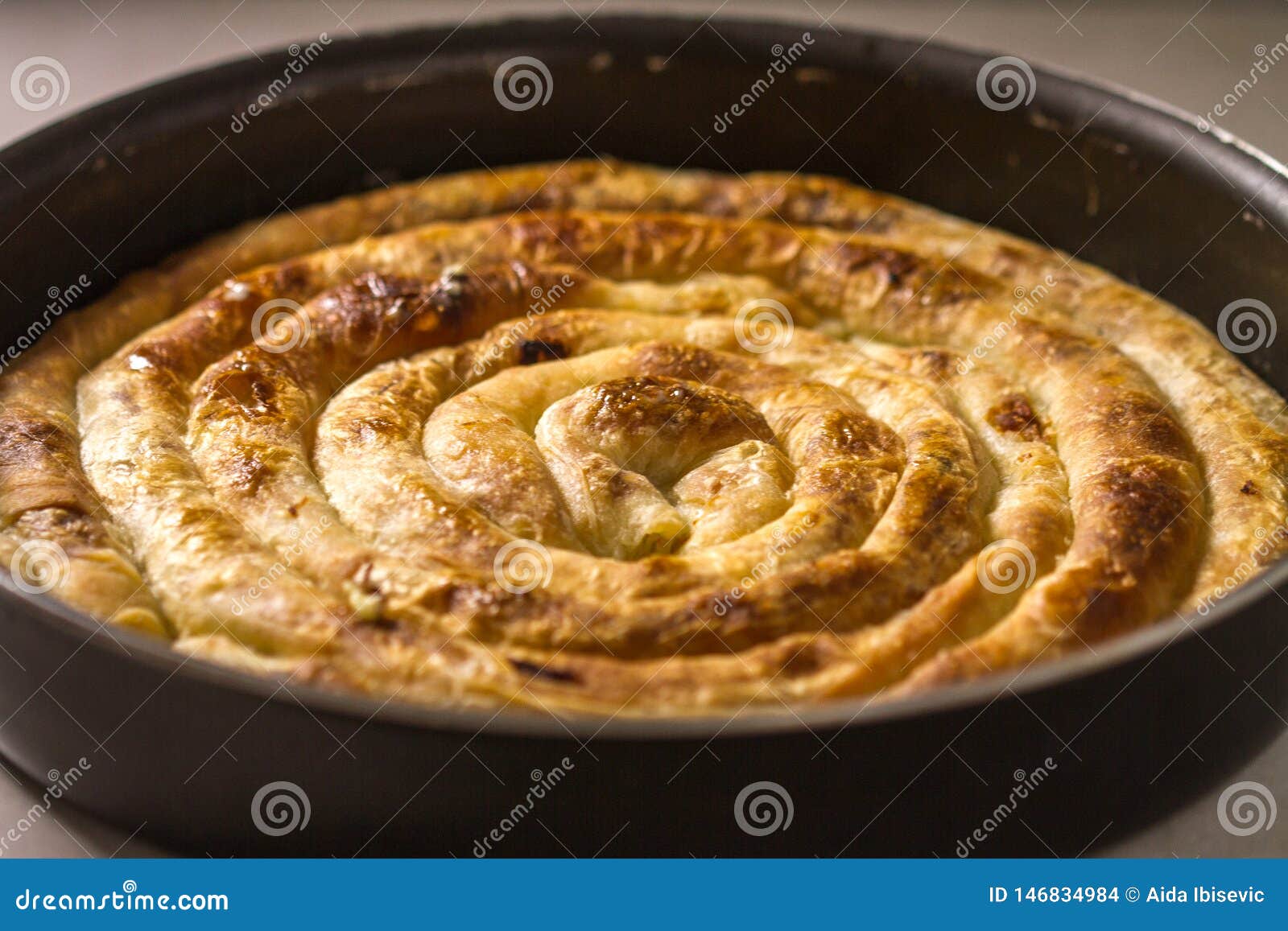 Balkan Pie Burek Fresh Out of the Oven Stock Photo - Image of bosnia ...