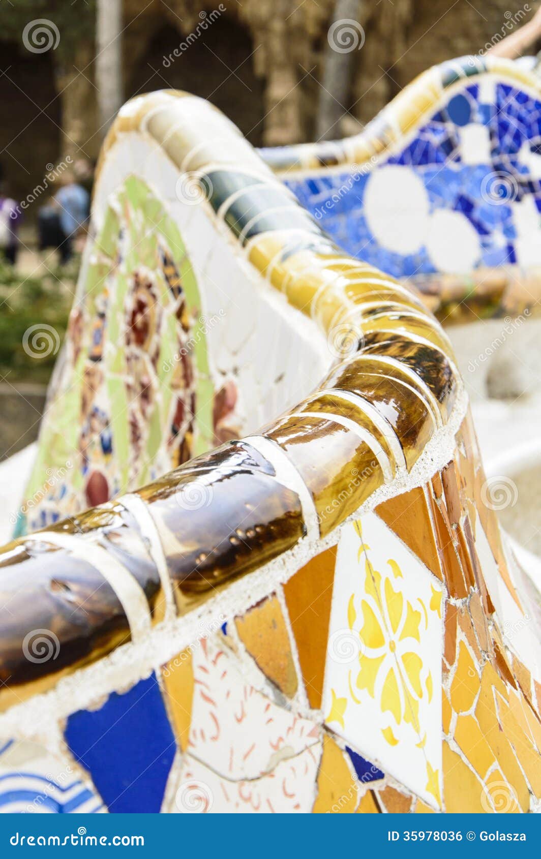 Famous Bench in Park Guell, Barcelona Stock Photo - Image of guell ...