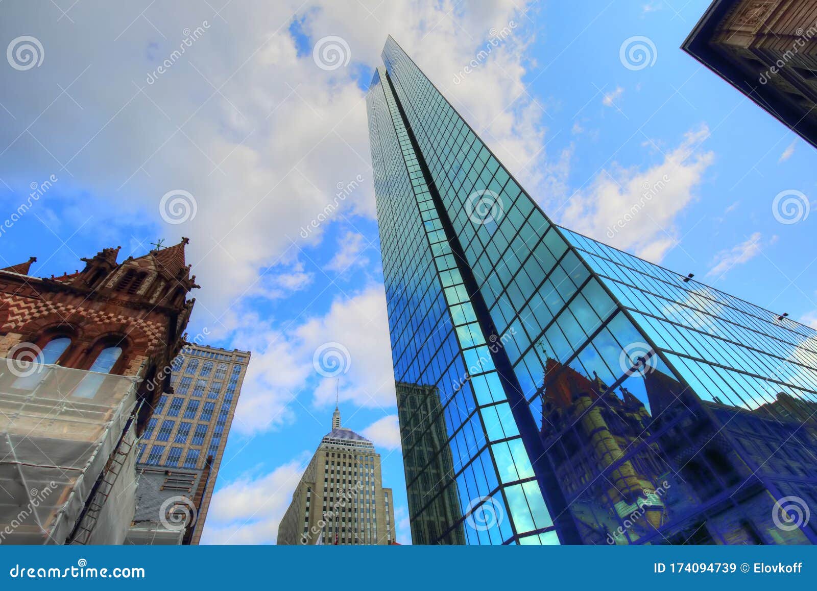 Famous Boston Copley Square Stock Image - Image of modern, reflections ...