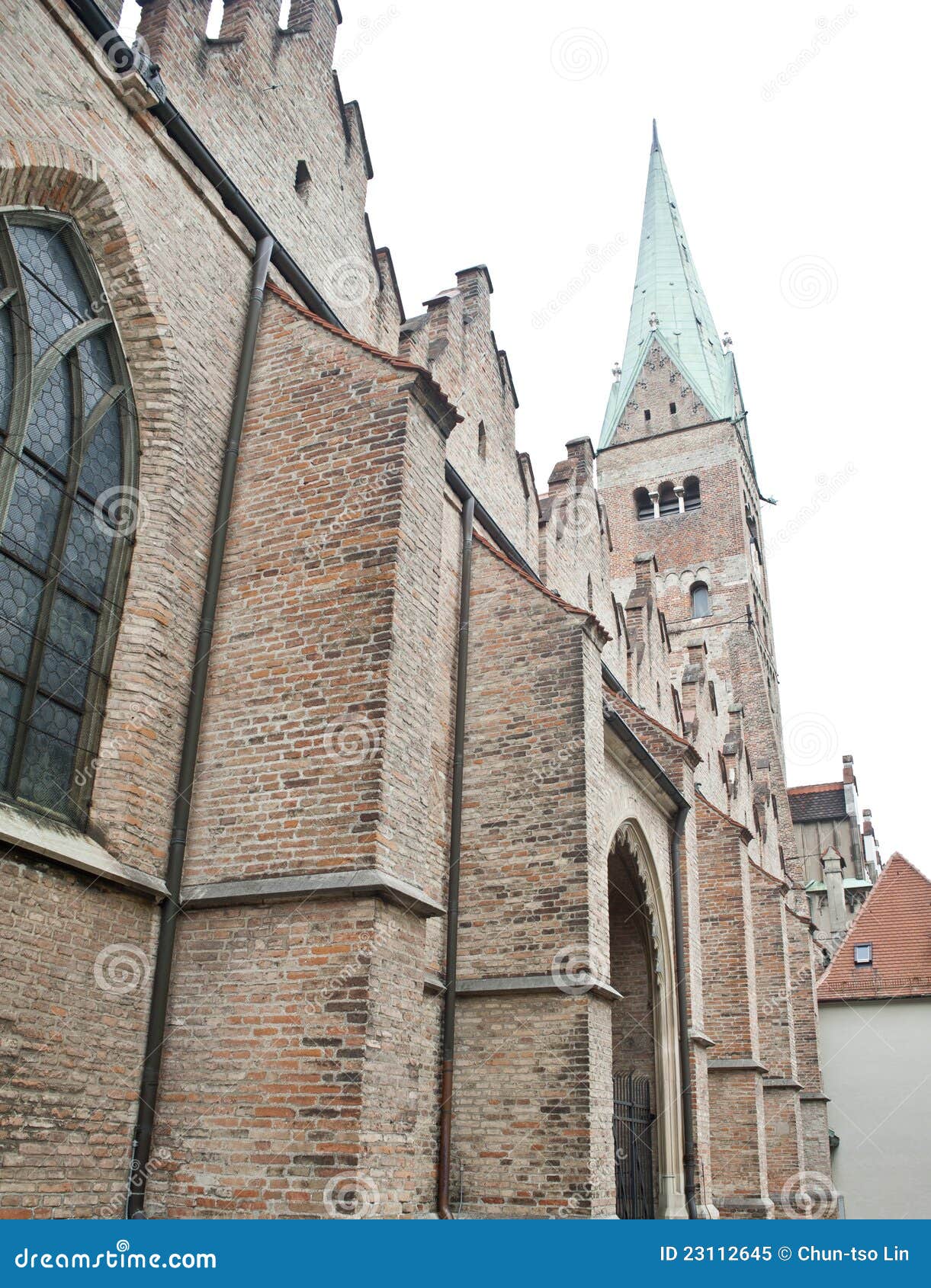 Famous Brick Gothic Church in Augsburg Stock Image - Image of church ...